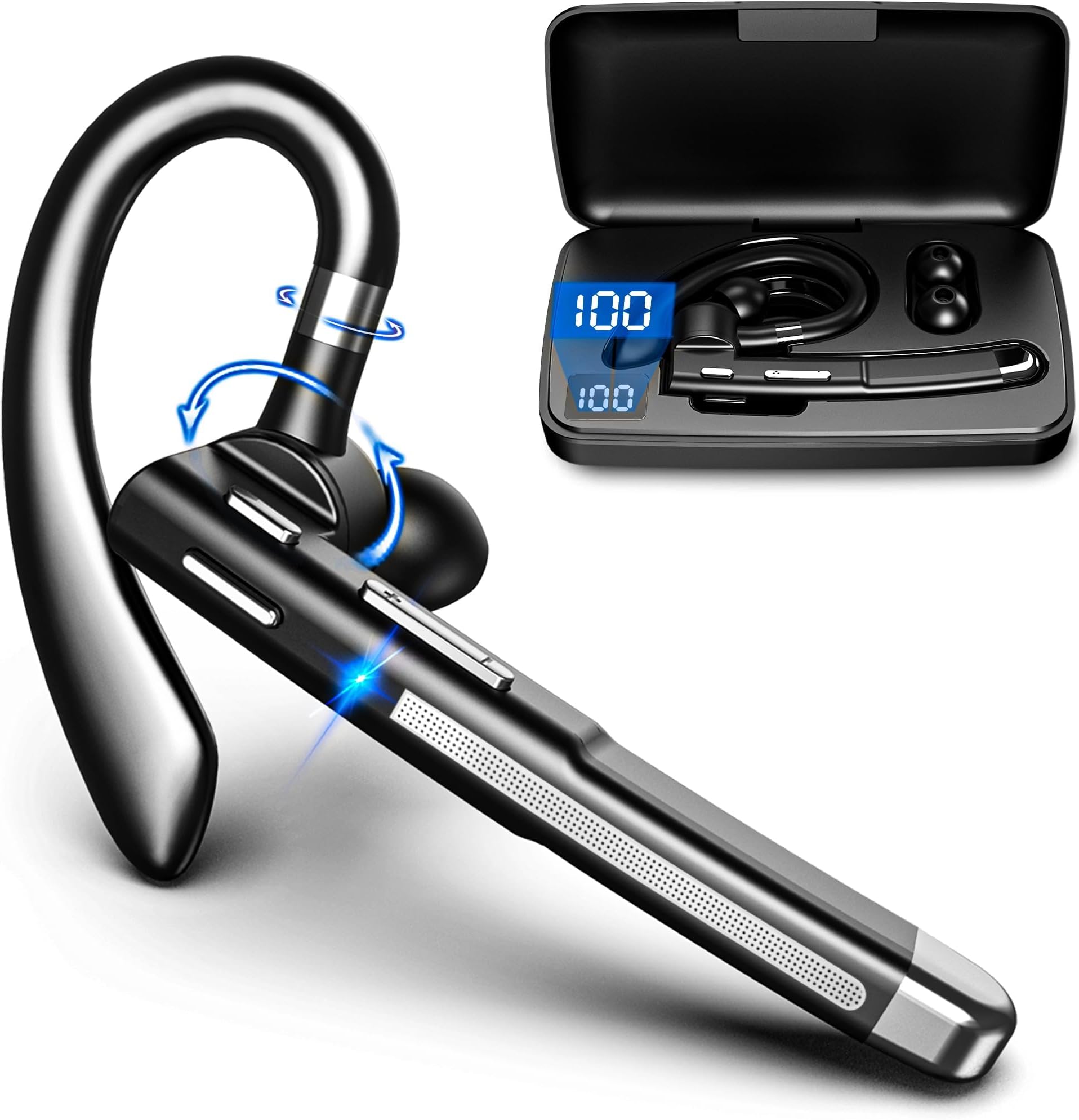 Amazon.com: Bluetooth Headset Single Ear Business Earbuds, Wireless ...