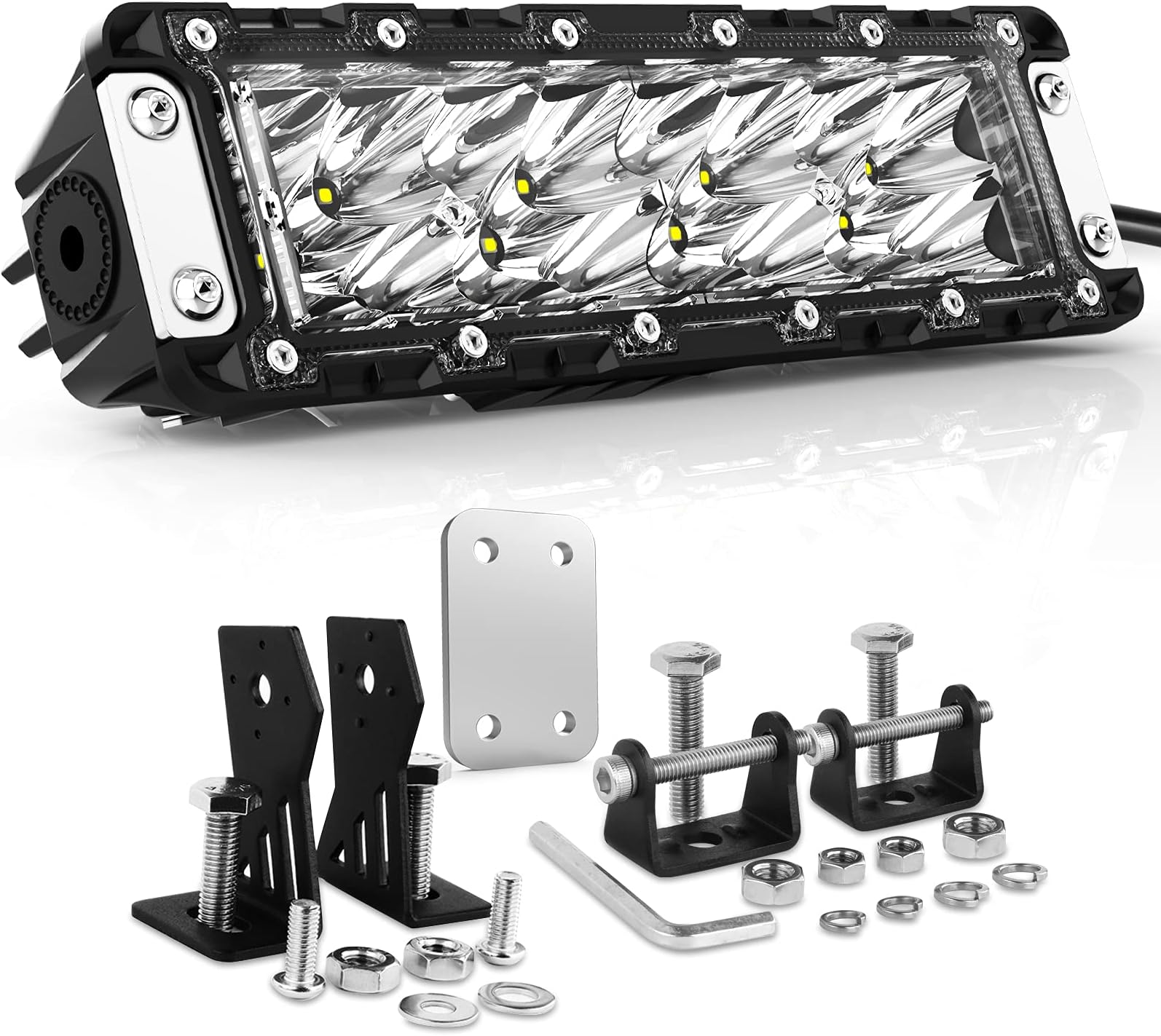 Amazon.com: 4WDKING LED Light Bar 10 inch, Waterproof Double Row Off ...