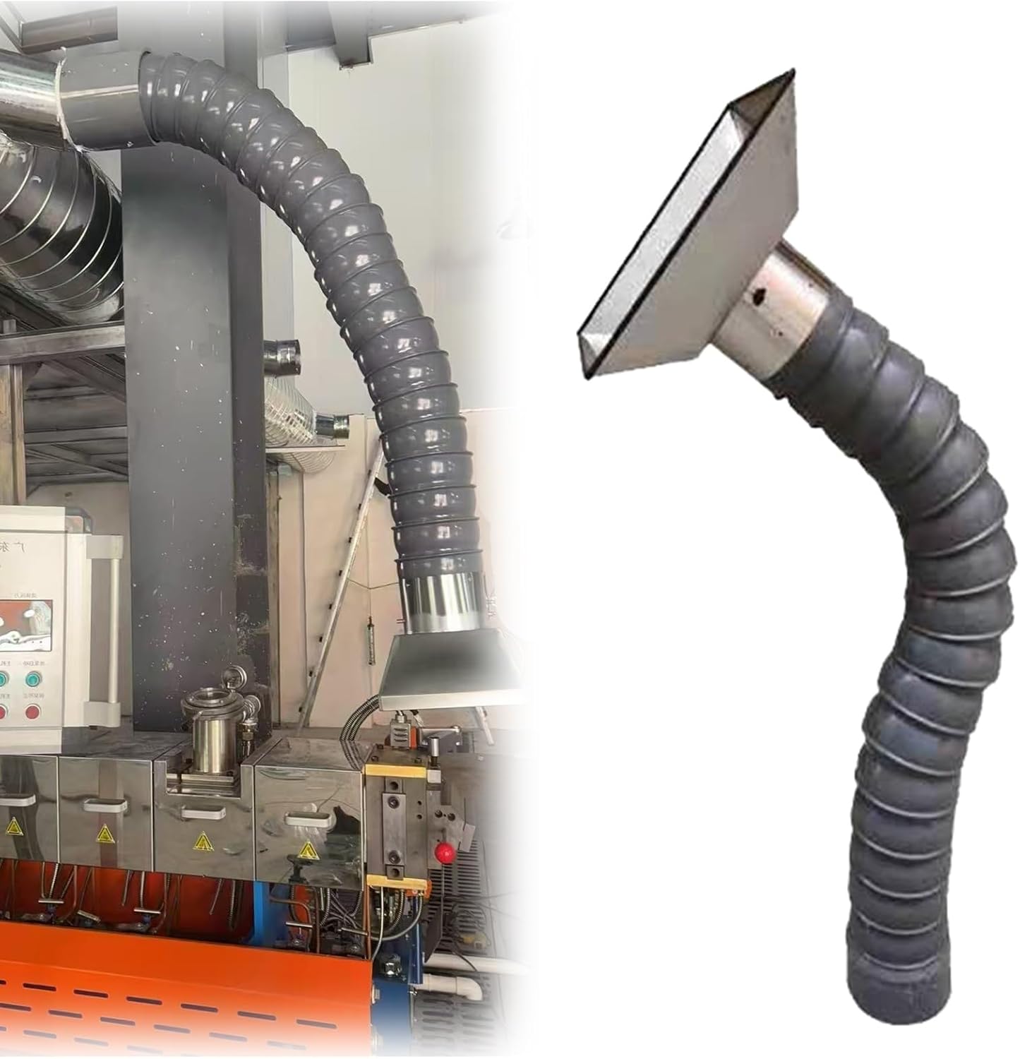 Shop Dust Collection Arm with Hood, 360° Flexible Fume Extractor Hose ...