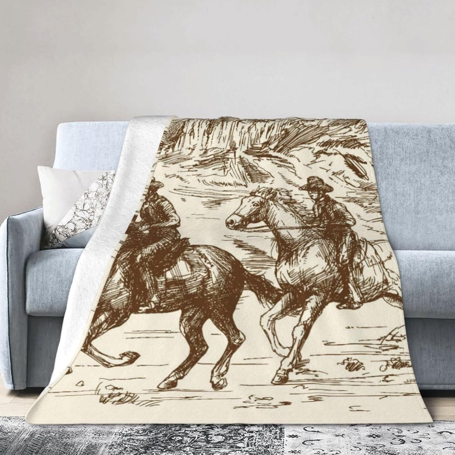 Amazon.com: American Wild Western Desert Cowboy Reversible Flannel ...