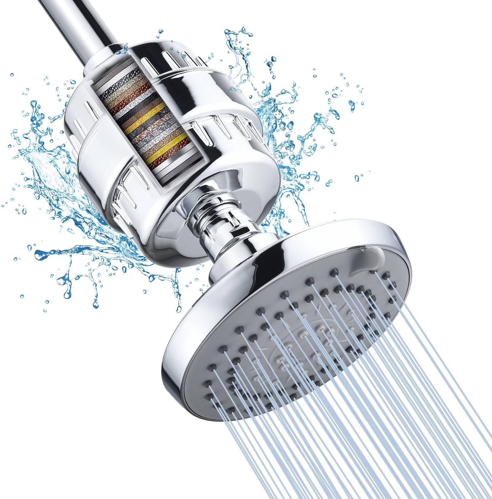 Beati Faucet Shower Head and Filter Combo, High Pressure 5 Spray Mode ...