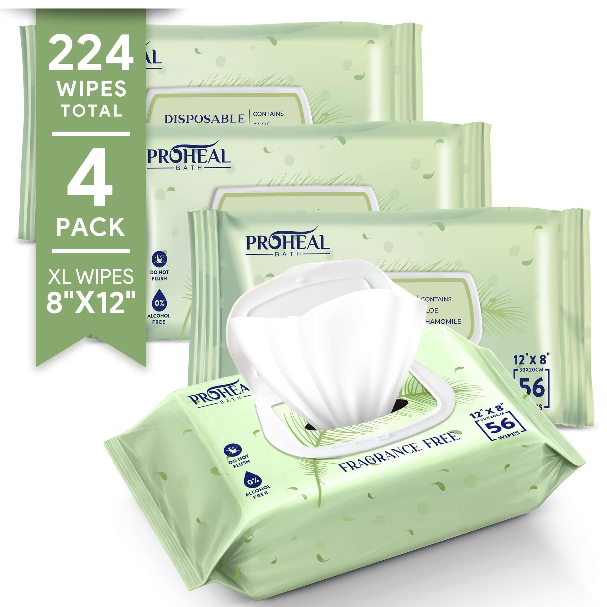 Amazon.com: X Large Wet Wipes for Adults - 4 Packs of 56 [224 Count ...