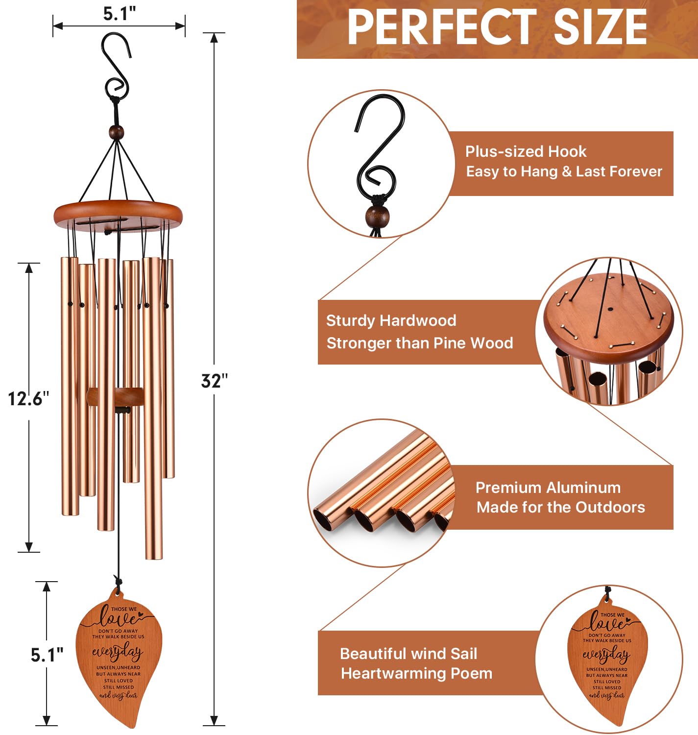 Snapklik.com : Sympathy Wind Chimes, Memorial Wind Chimes For Loss Of ...