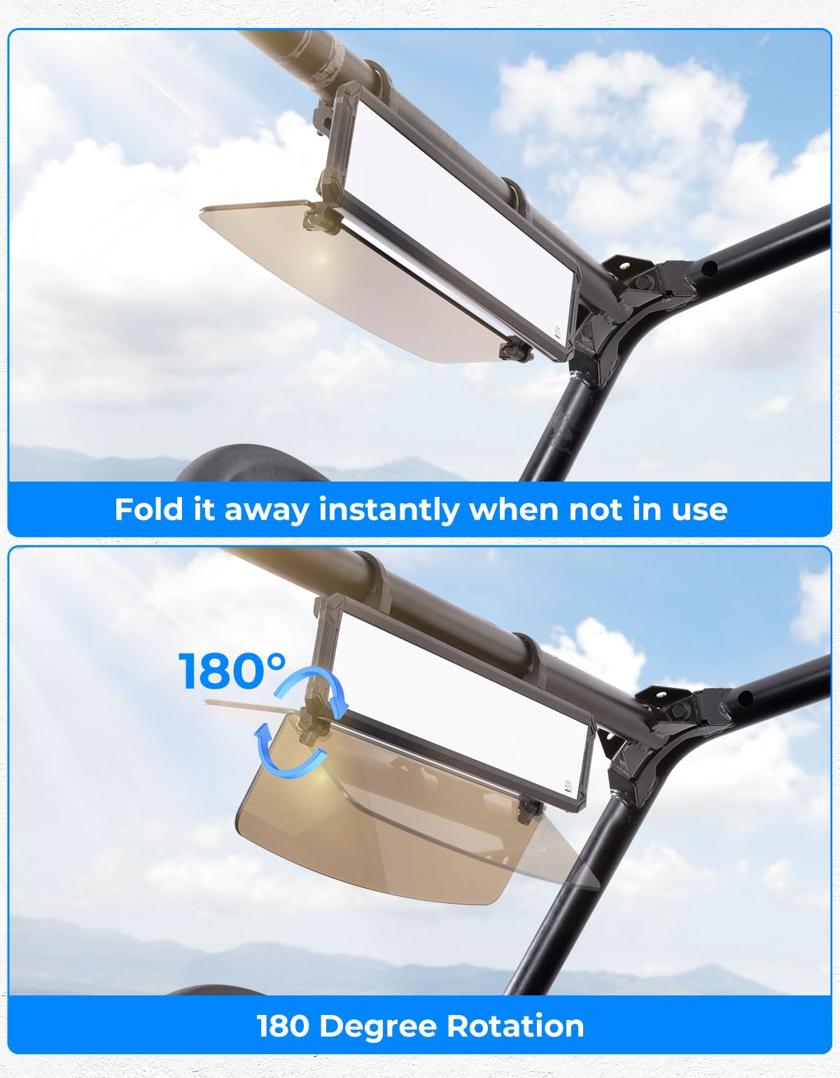 Utv Rear View Mirror Kemimoto Mirrors KEMIMOTO With Light Built-in ...