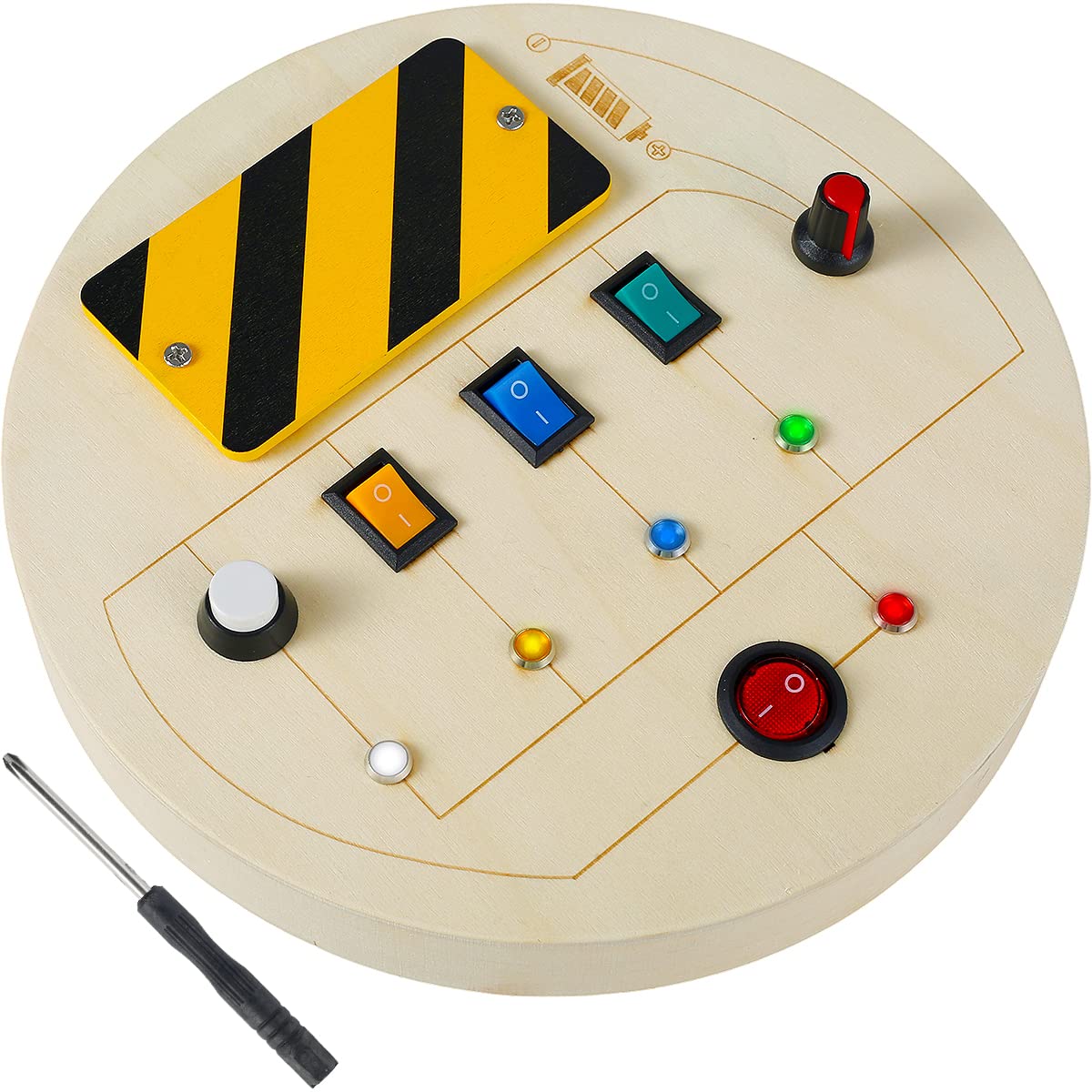 Jetcloud Led Light Busy Board Wooden Electronic Button Switch Sensory ...