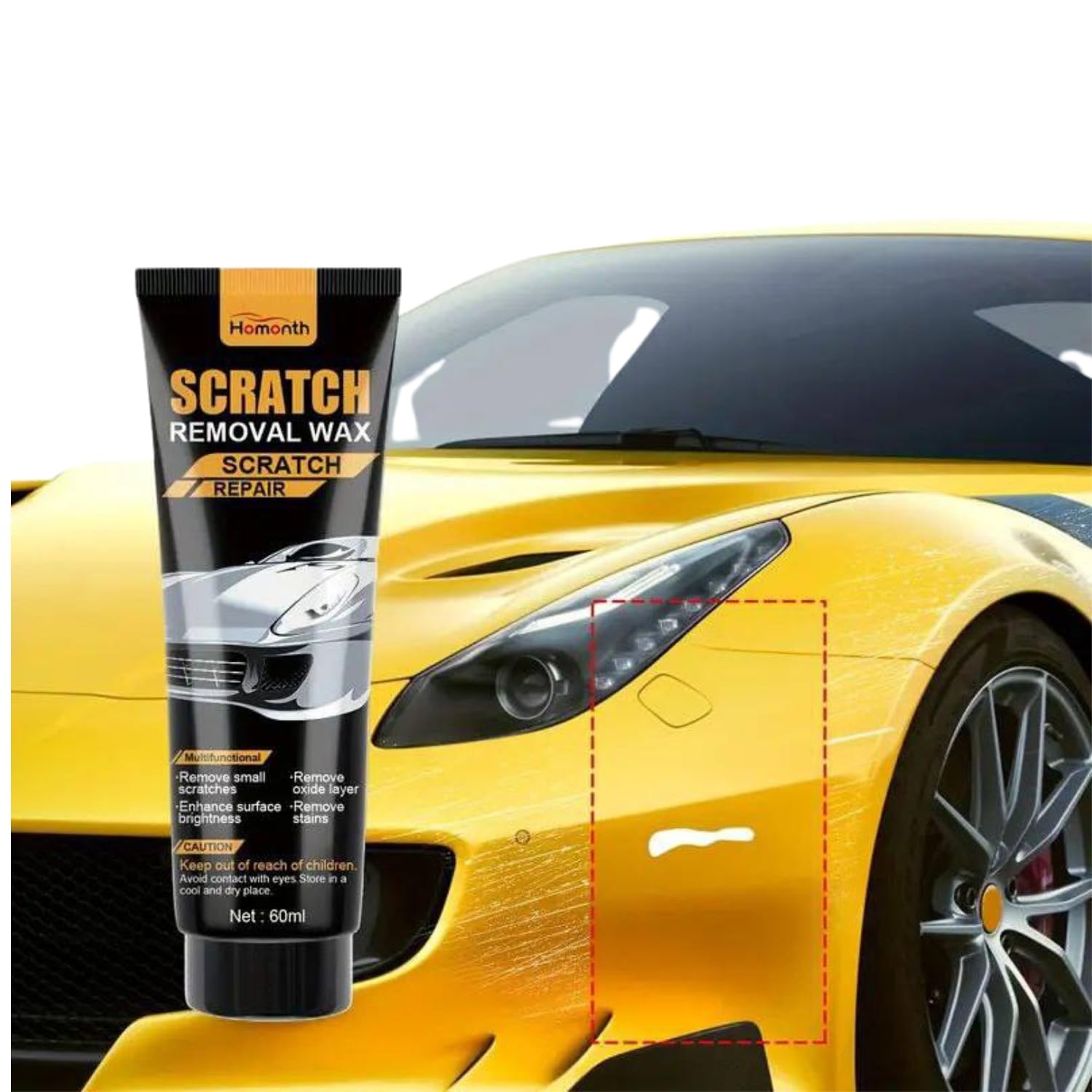 LETURE Scratch Removal Wax 60ml | Car Body Scratch Remover Kit | Paint ...