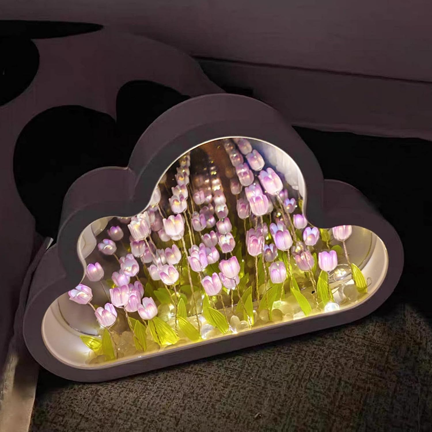 Majs Tulipán con Espejo Nube Bricolaje, Luces LED Lámpara Tulipanes ...
