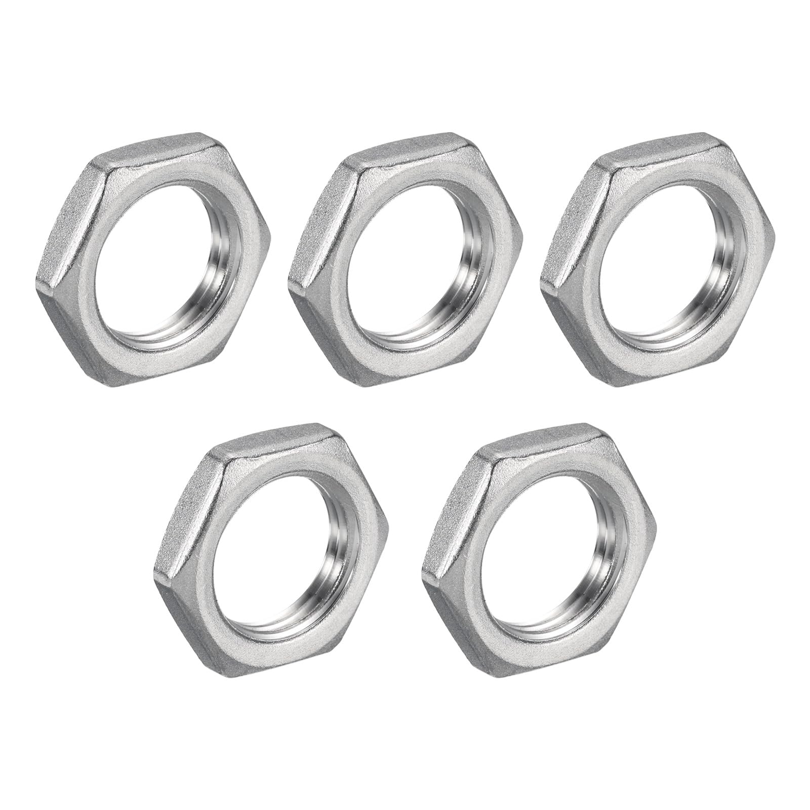 Amazon.com: uxcell 5 Pcs Cast Pipe Fitting Hex Locknut, 304 Stainless ...
