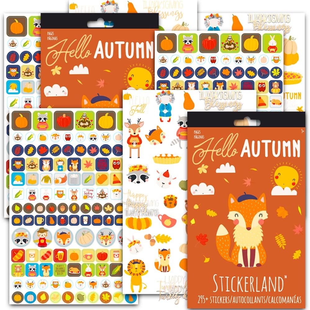 Amazon.com: Thanksgiving Stickers Party Supplies Pack - Over 590 Autumn ...