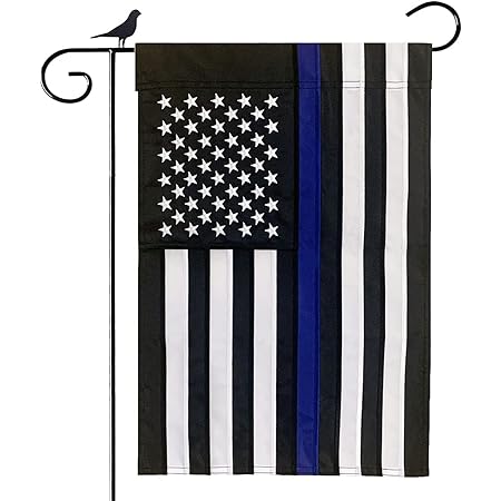 Amazon.com : Bradford Embroidered Thin Blue Line Garden Flag 12X18 Inch ...