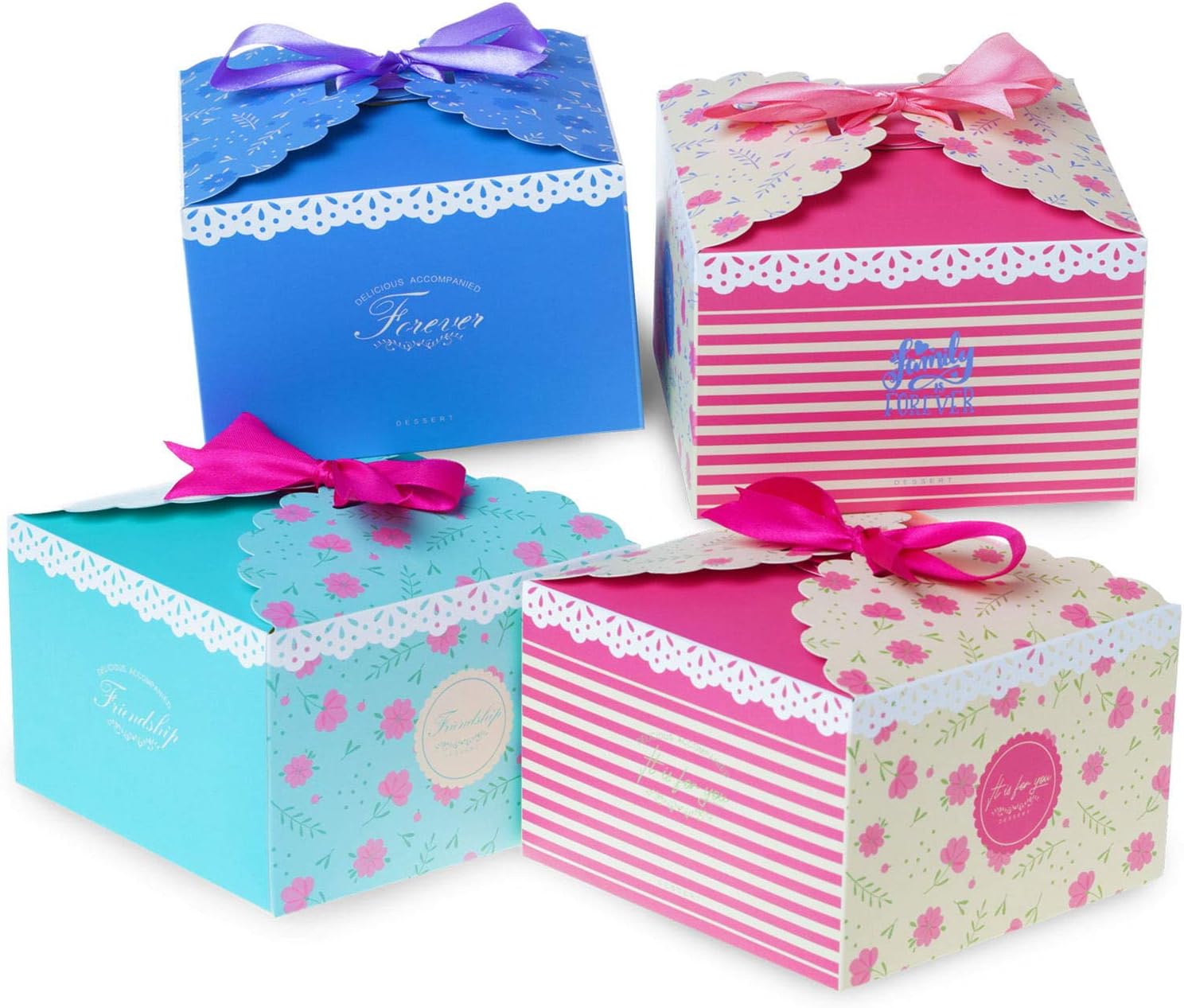 Amazon.com: Gift Boxes Treat Boxes with Ribbons 20PCS 5.7x5.7x3.5 ...