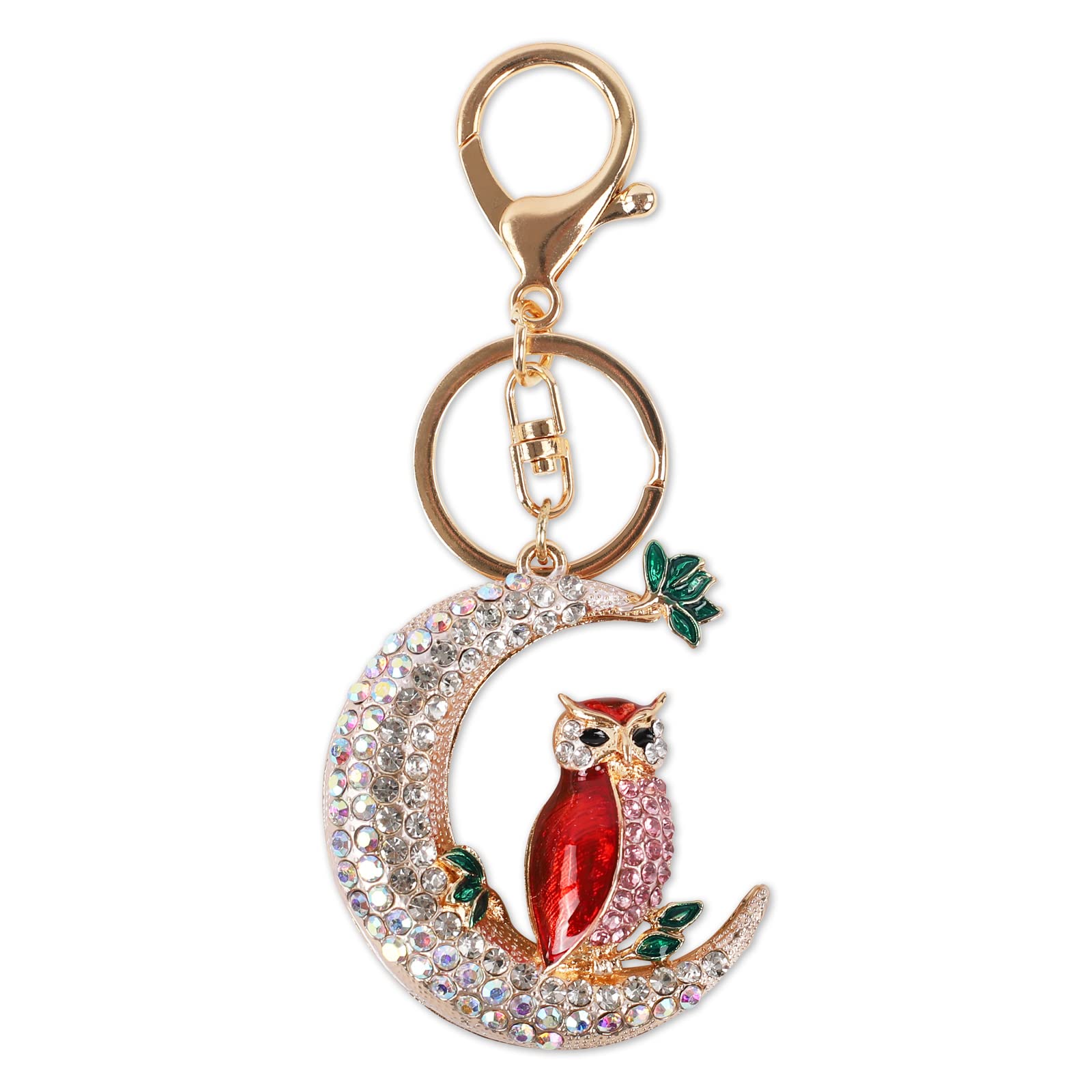 Owl Keychain,Crystal Rhinestone Key Ring, 1 Set Animals Decor for Car ...