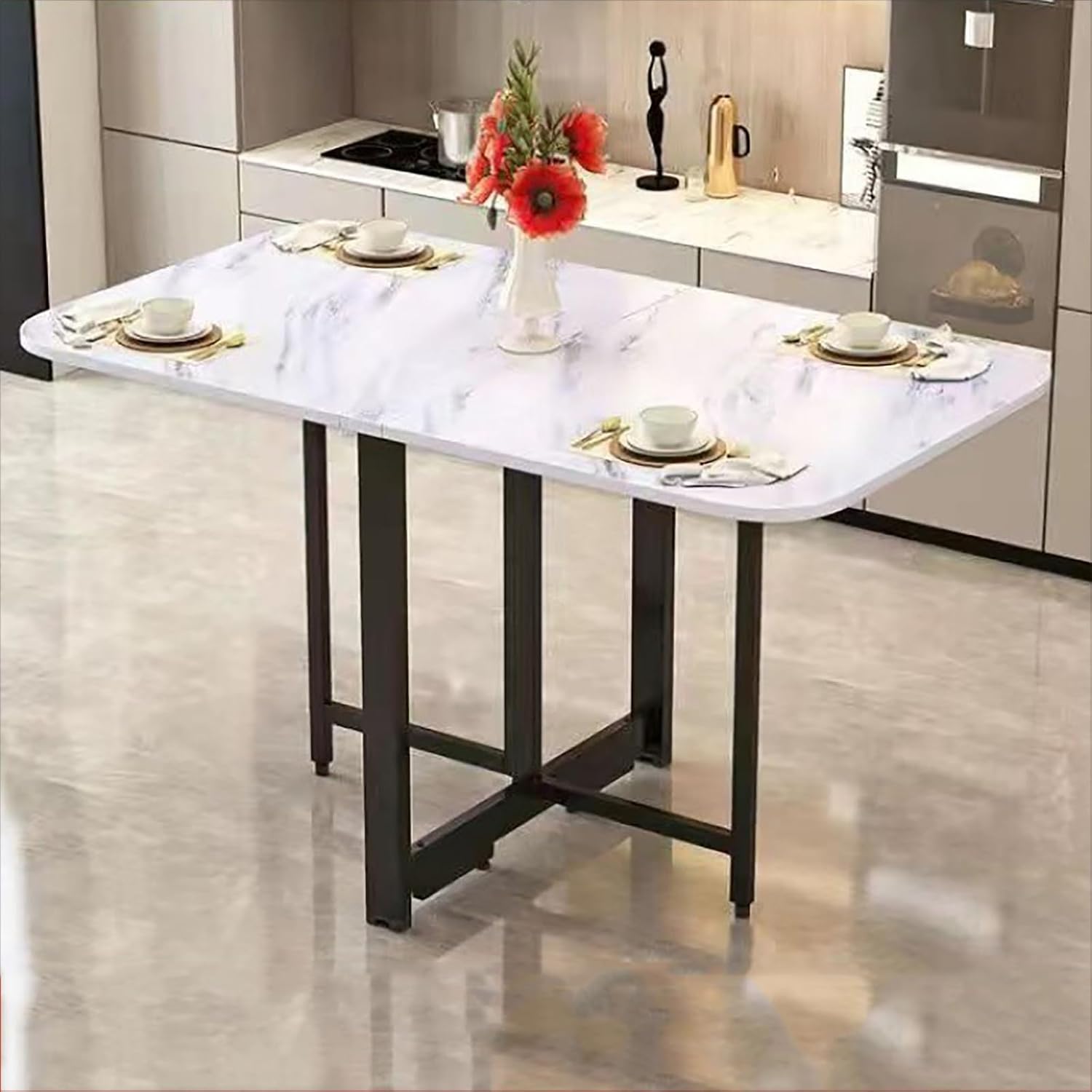 Drop Leaf Dining Table, Foldable Expandable Space Saving Multifunction ...