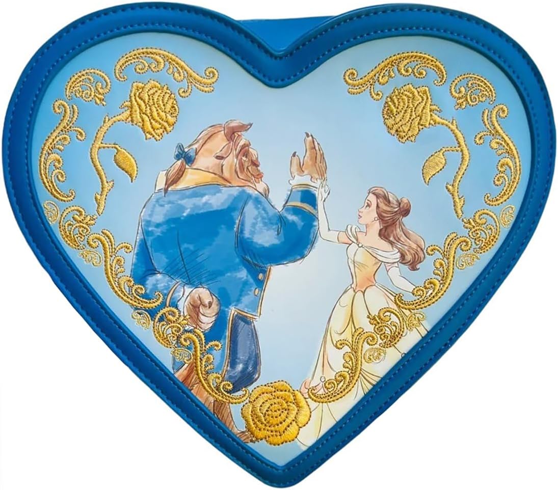 Amazon.com | Loungefly Disney Beauty and The Beast Heart Backpack ...