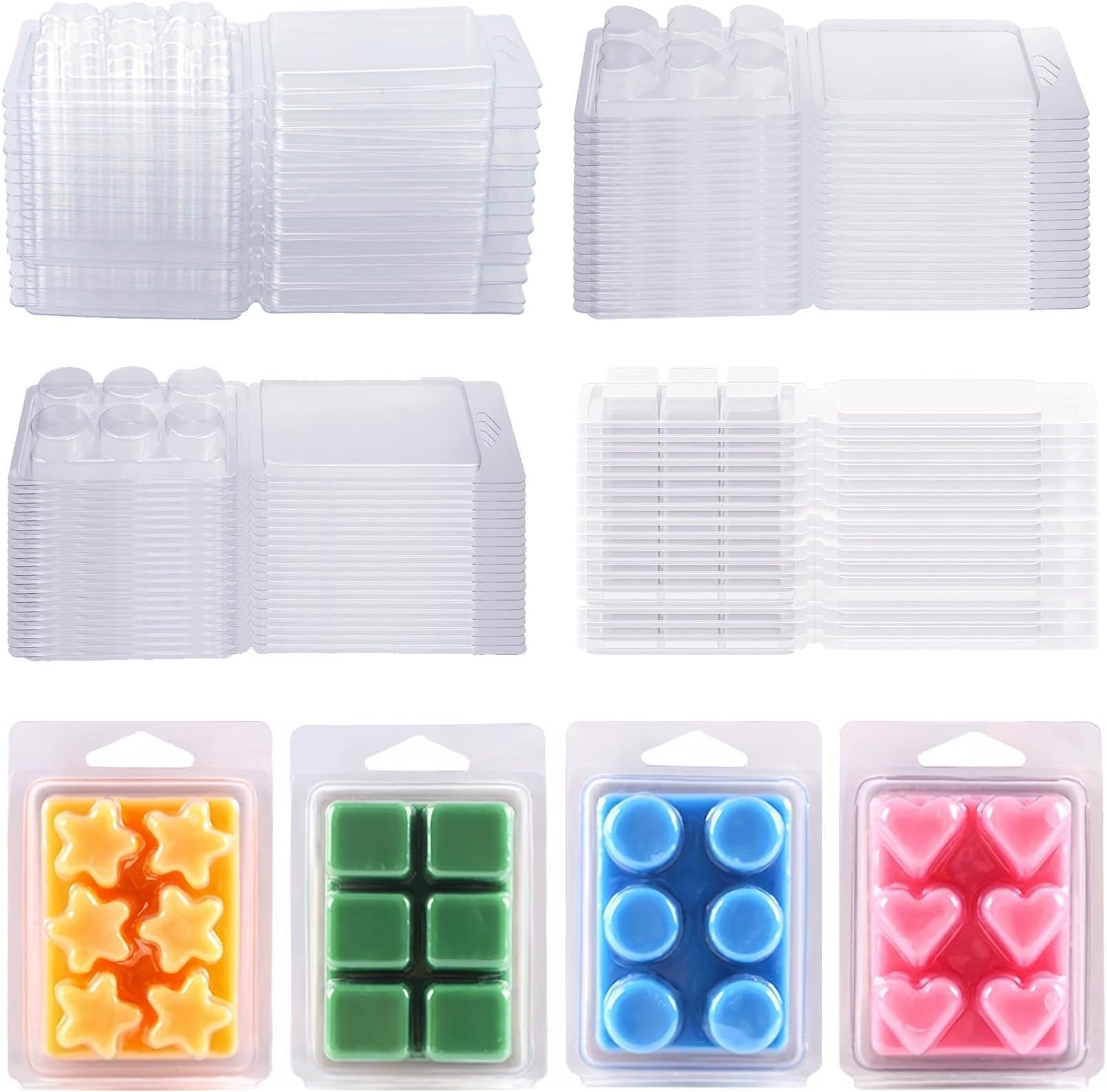 DBOO Wax Melt Molds Heart Shape - Clear Wax Molds Plastic Wax Melt ...