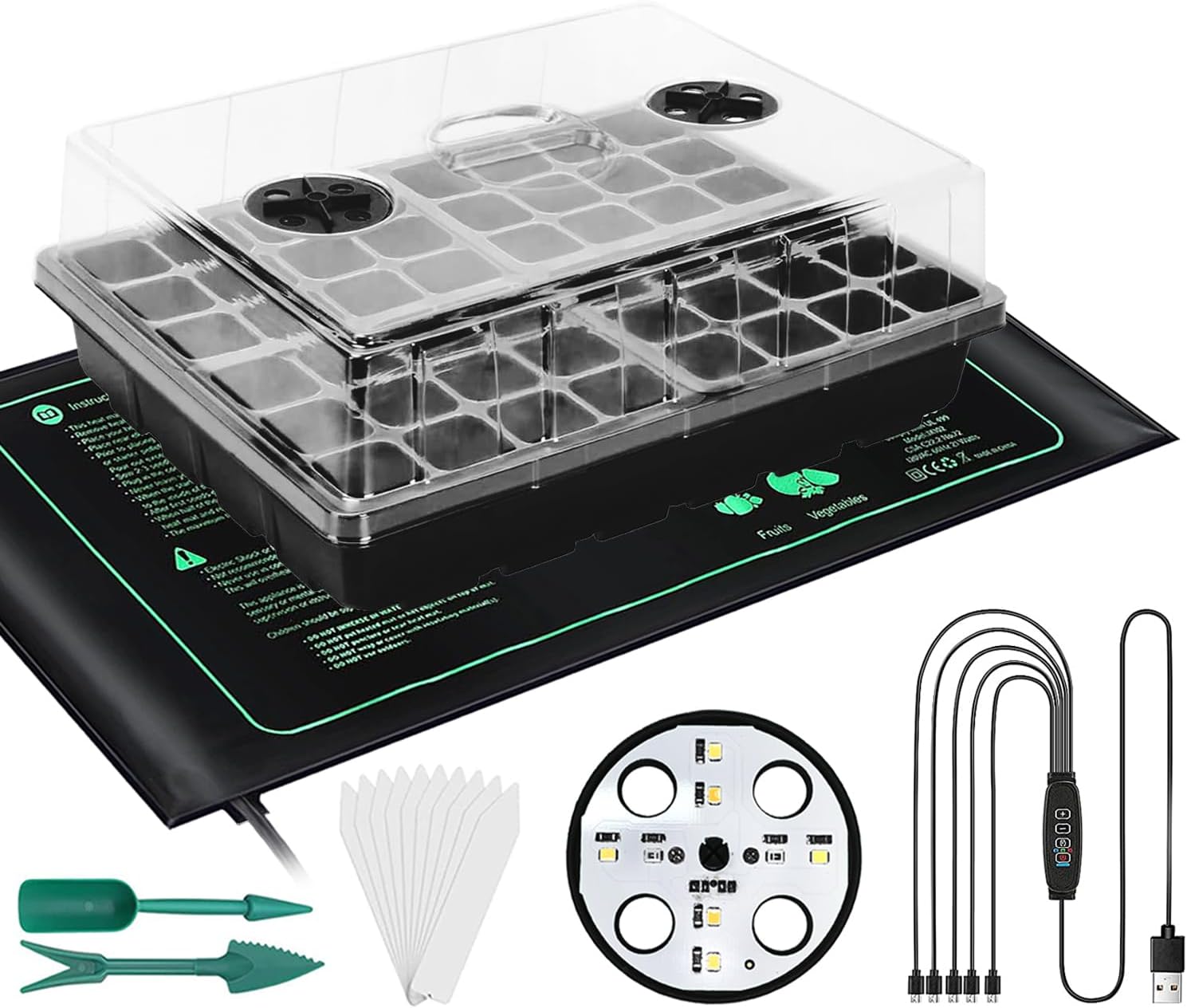 Amazon.com : GROWFRIEND Upgraded Seed Starter Tray with Grow Lights and Heat Mat, 3-in-1 Soil ...