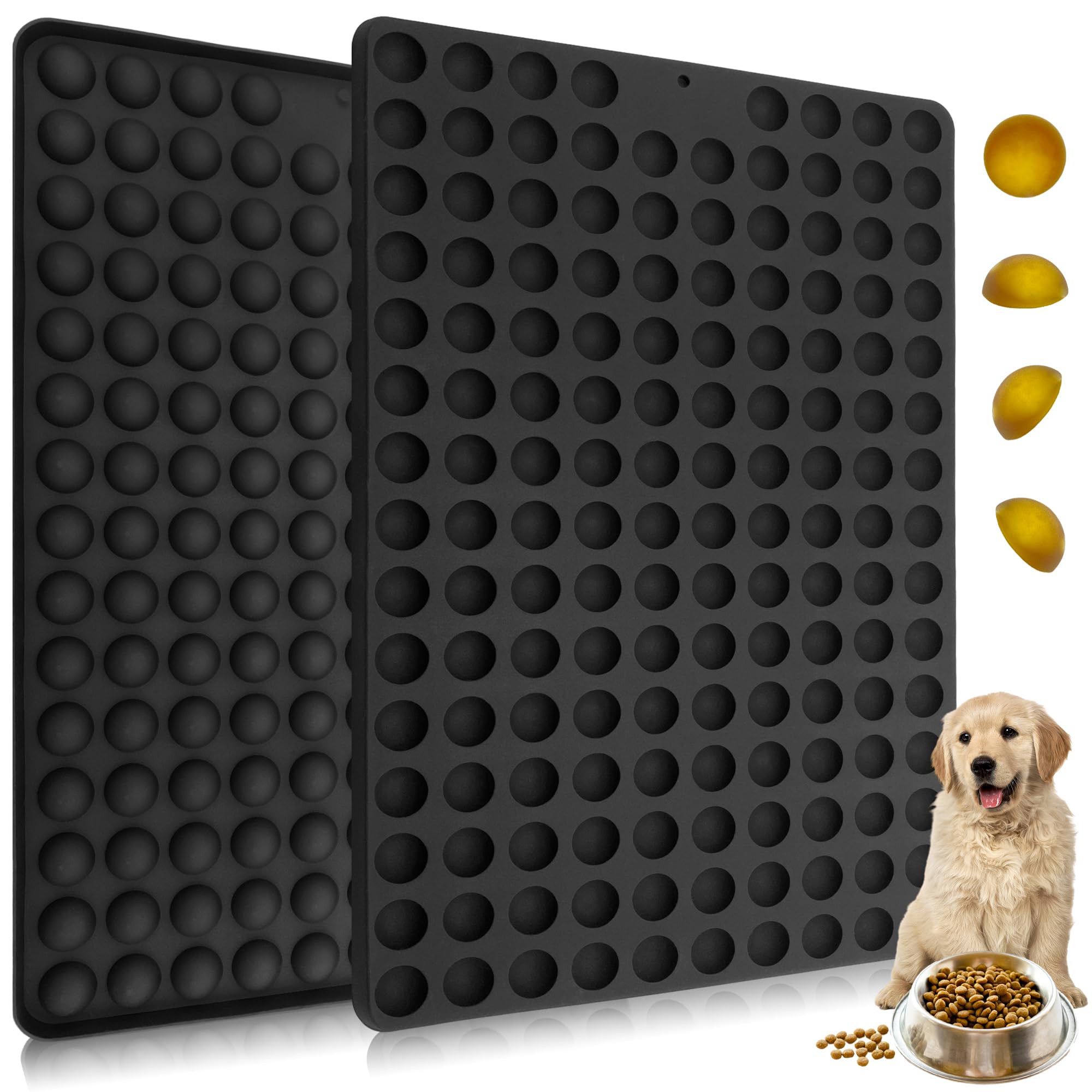 Amazon.com: Mini Round Silicone Dog Treat Molds Non-Stick Chocolate ...