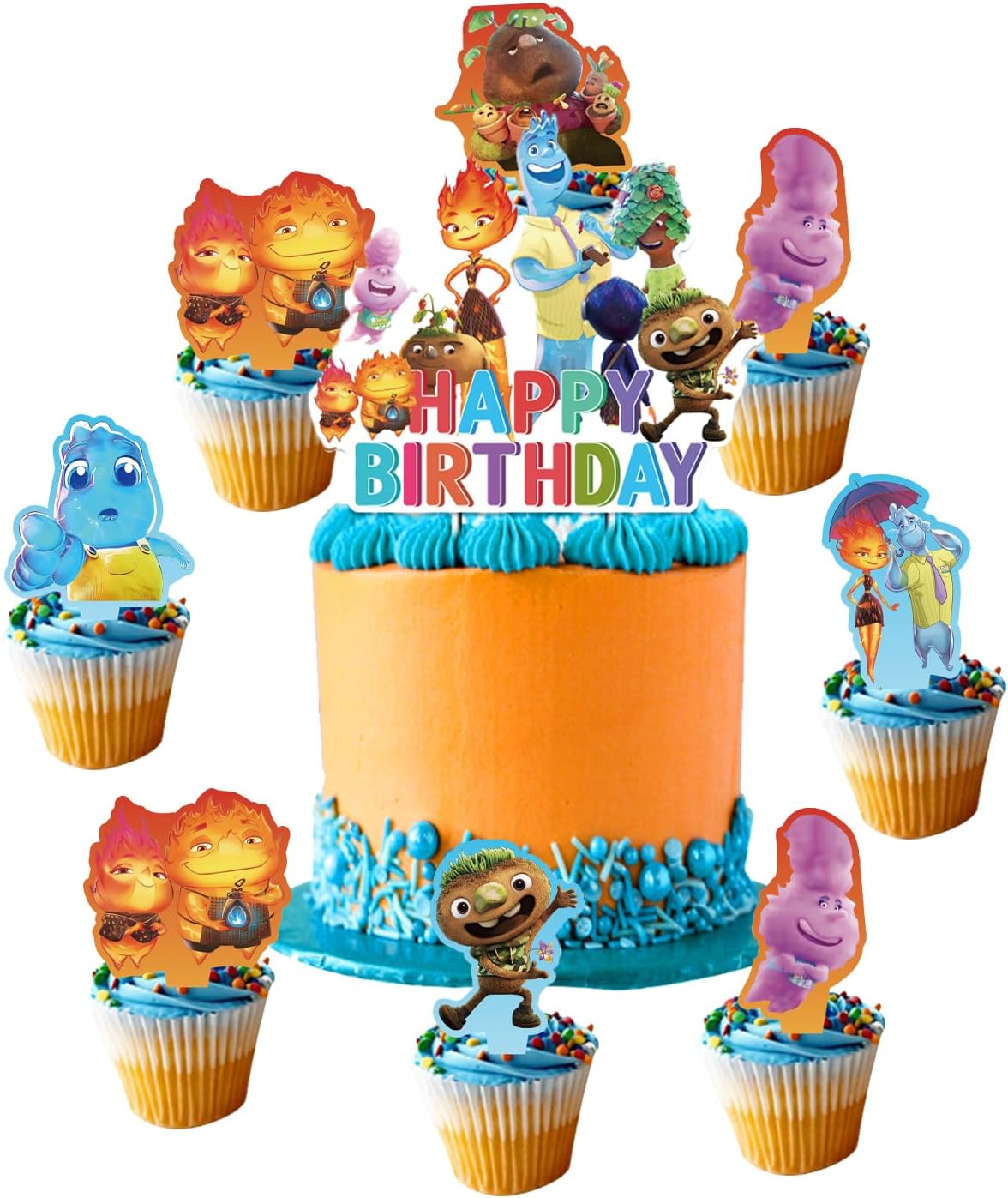 Amazon.com: 25Pcs Elemental Cake Toppers Cupcake Toppers,Elemental ...