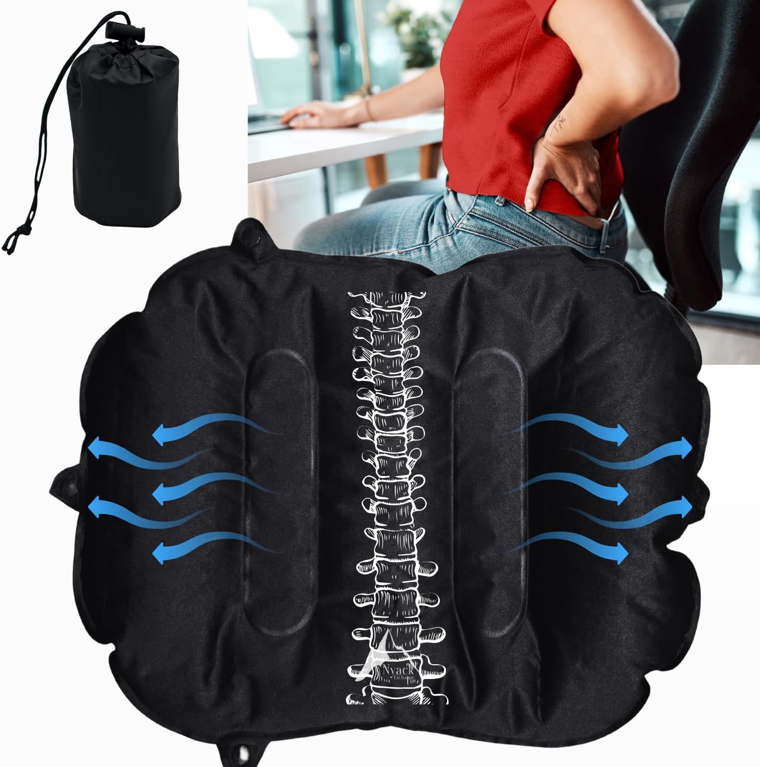 Amazon.com: Nyack Exchange Portable Inflatable Back Support Pillow for ...