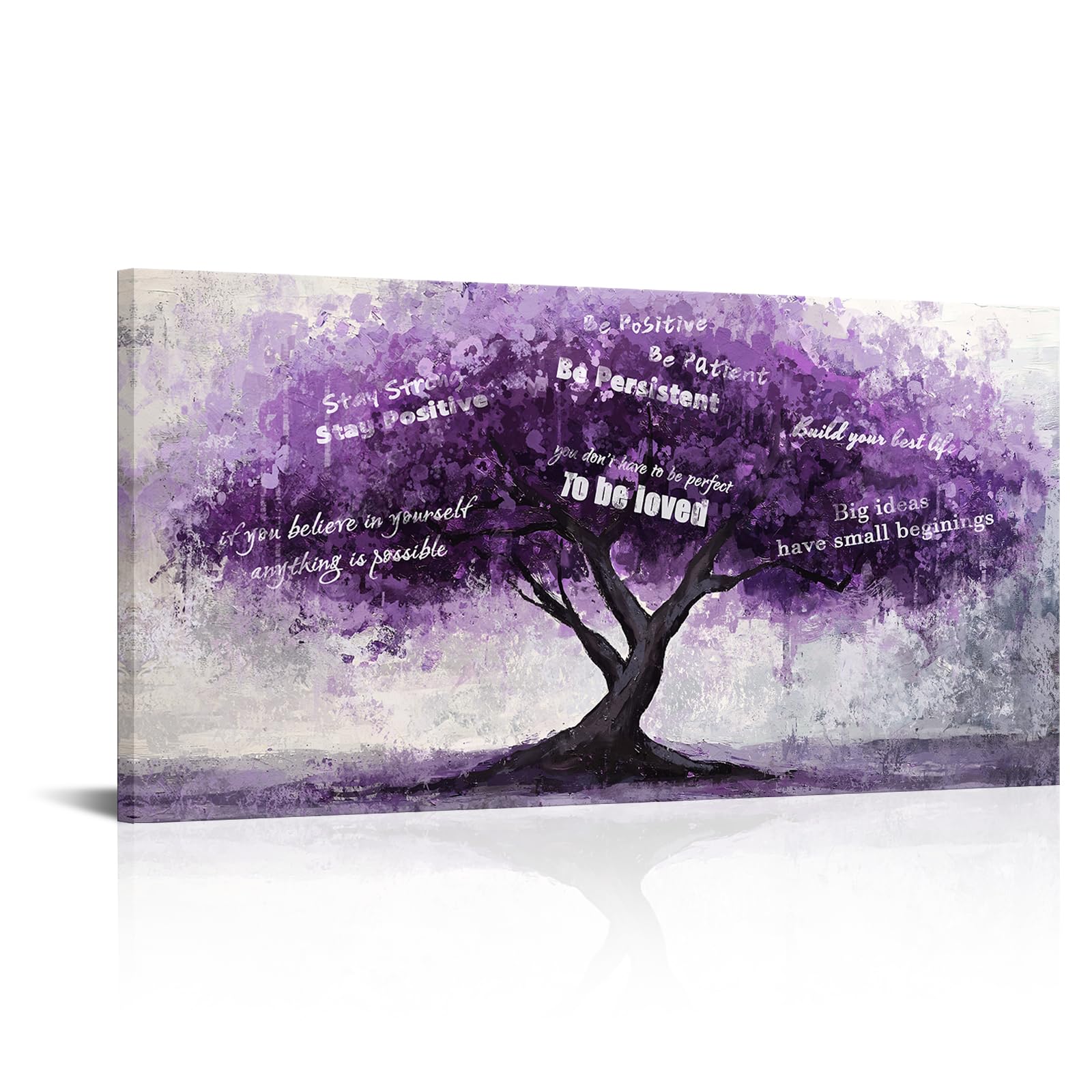Amazon.com: OuElegent Inspirational Tree Wall Art Print Purple ...