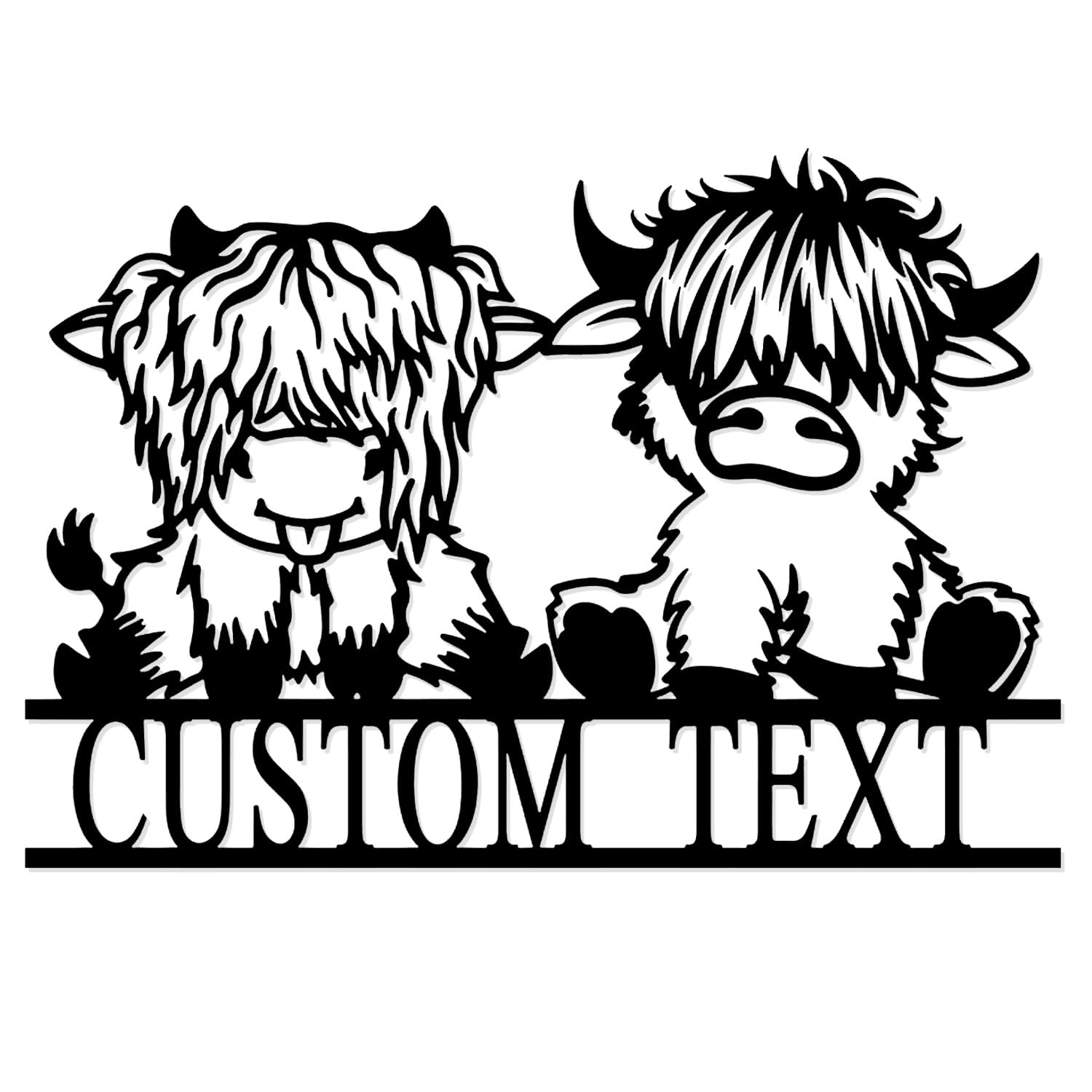 Amazon.com: Custom Highland Cow Metal Sign,Highland Cow Metal Wall Art ...