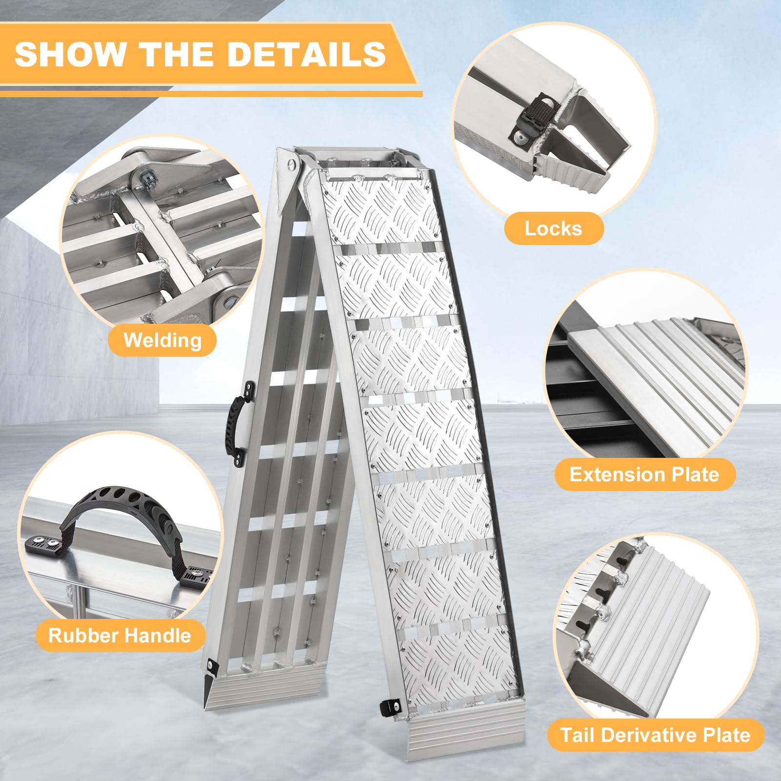 Snapklik.com : Gardhom Motorcycle Ramps For Pickup Trucks 1500lbs Heavy ...