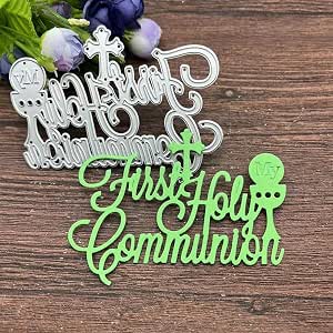 Amazon.com: MSTDIE My First Holy Communion Cake Topper Dies Metal ...