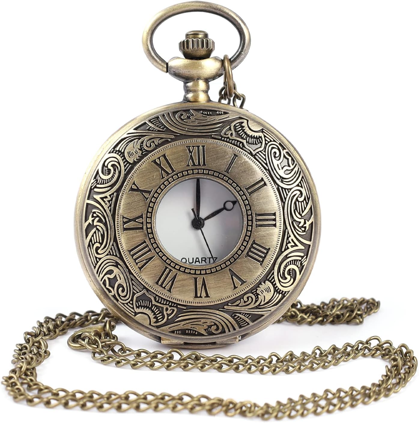 Quartz Pocket Watch with Chain Skeletonized Pocket Watch Mechanical ...