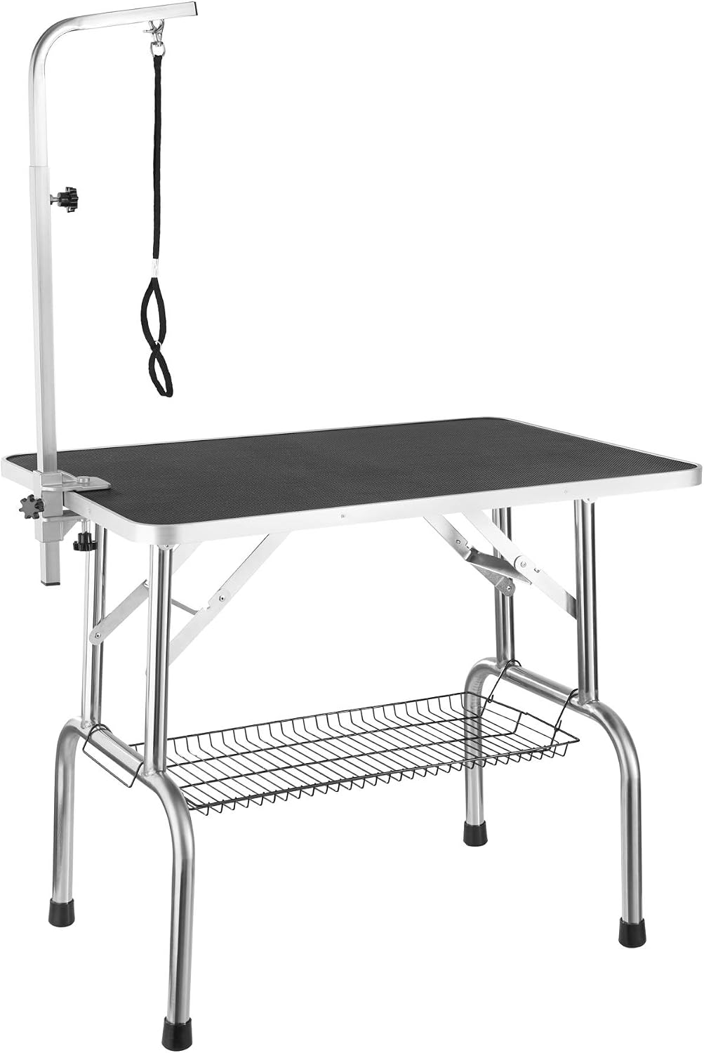 tectake Table de Toilettage Pliante avec Potence Réglable, Panier et ...