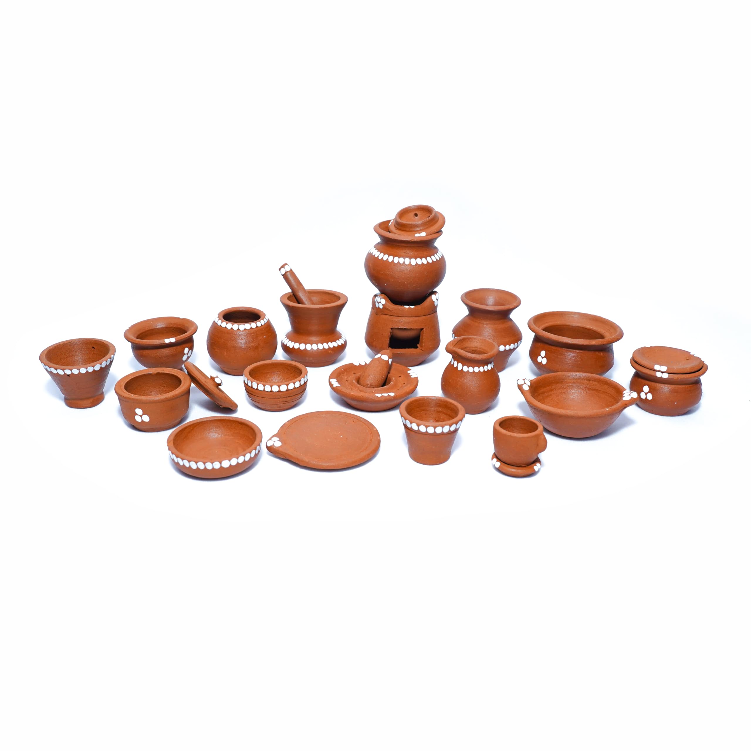 Buy RK Enterprises Real Miniature Clay Kitchen Set | 26 Pieces ...