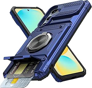 Amazon.com: Vofolen for Samsung Galaxy S24 FE Case with Card Holder [Store 2 Cards] +360 ...