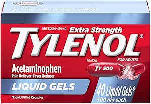 Amazon.com: Tylenol Extra Strength Acetaminophen Liquid Gels, 500 mg ...