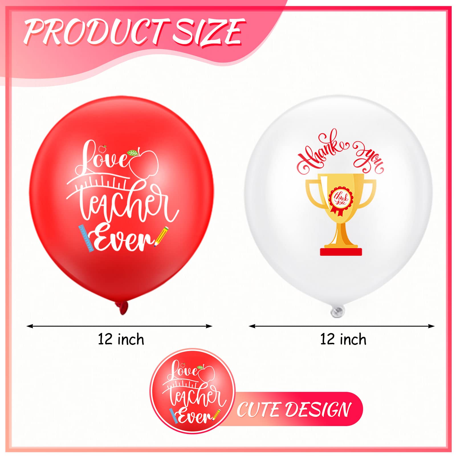 Snapklik.com : Lewtemi 24 Pack Back To School Teacher Balloons Thank ...
