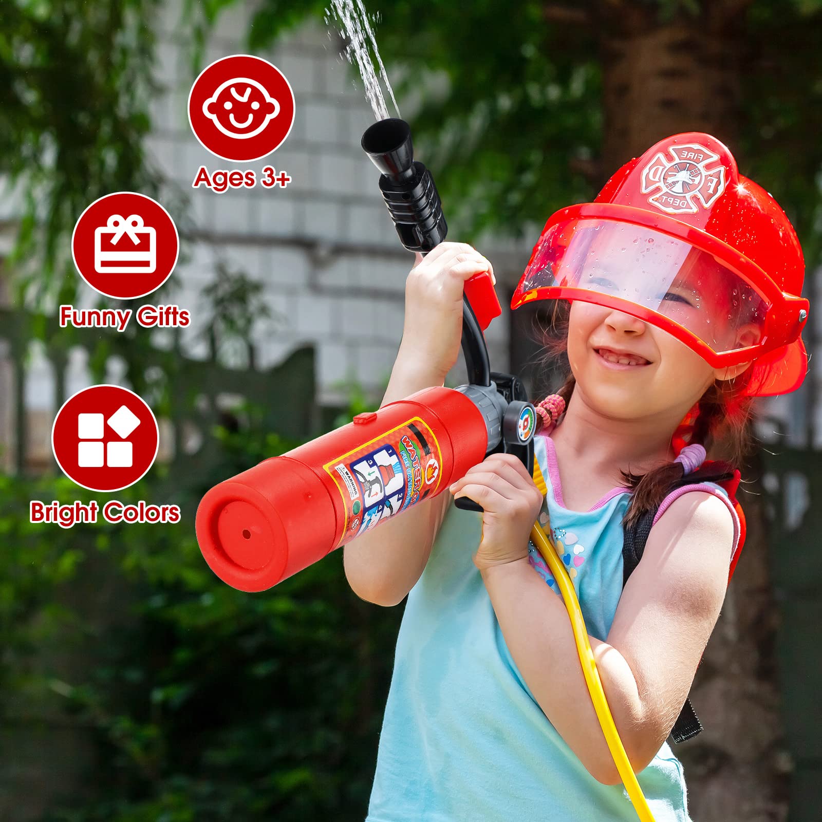 6 Pack 11 Inch Fire Extinguisher Water Squirt Toys, Beach Swimming Pool ...