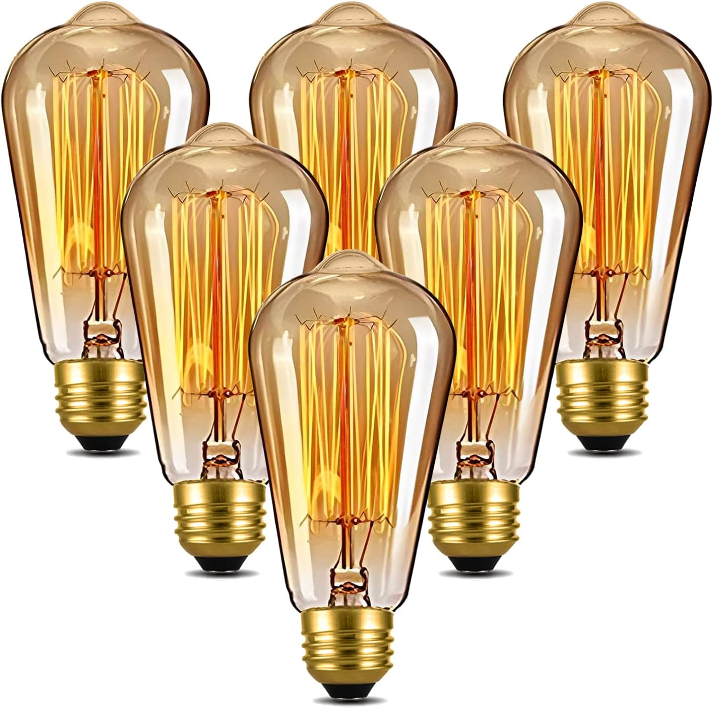 KAMYSEN Edison Light Bulbs,Dimmable Vintage Light Bulbs 40 Watt ...