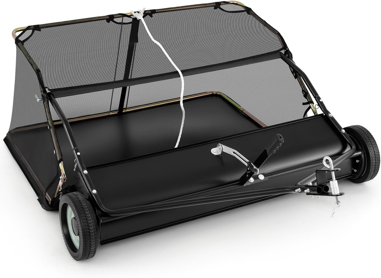 Amazon.com : Brinly 42" Tow-Behind Lawn Sweeper in Hammered Finish with ...