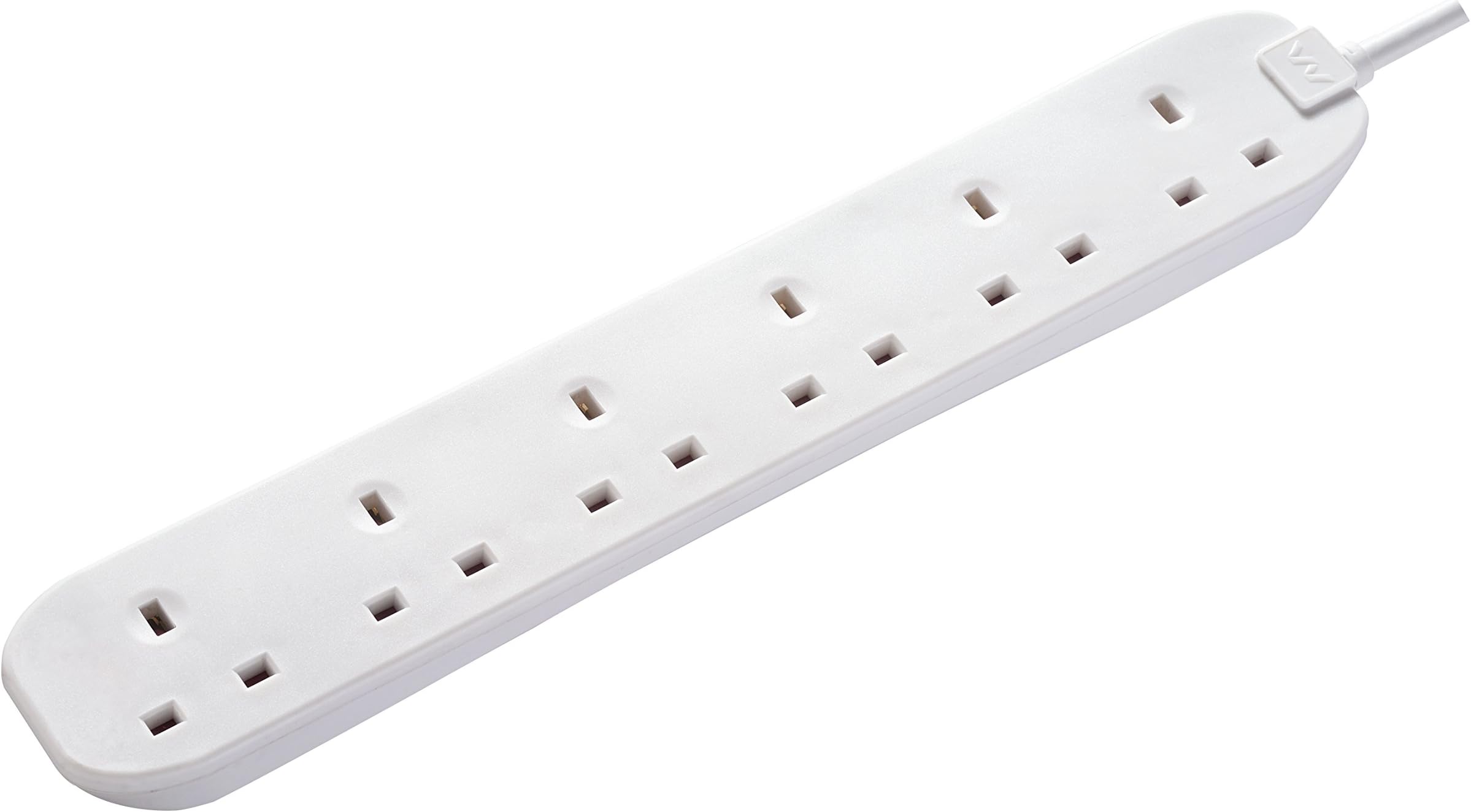 Masterplug Six Socket Extension Lead, 3 Metre, White : Amazon.co.uk ...
