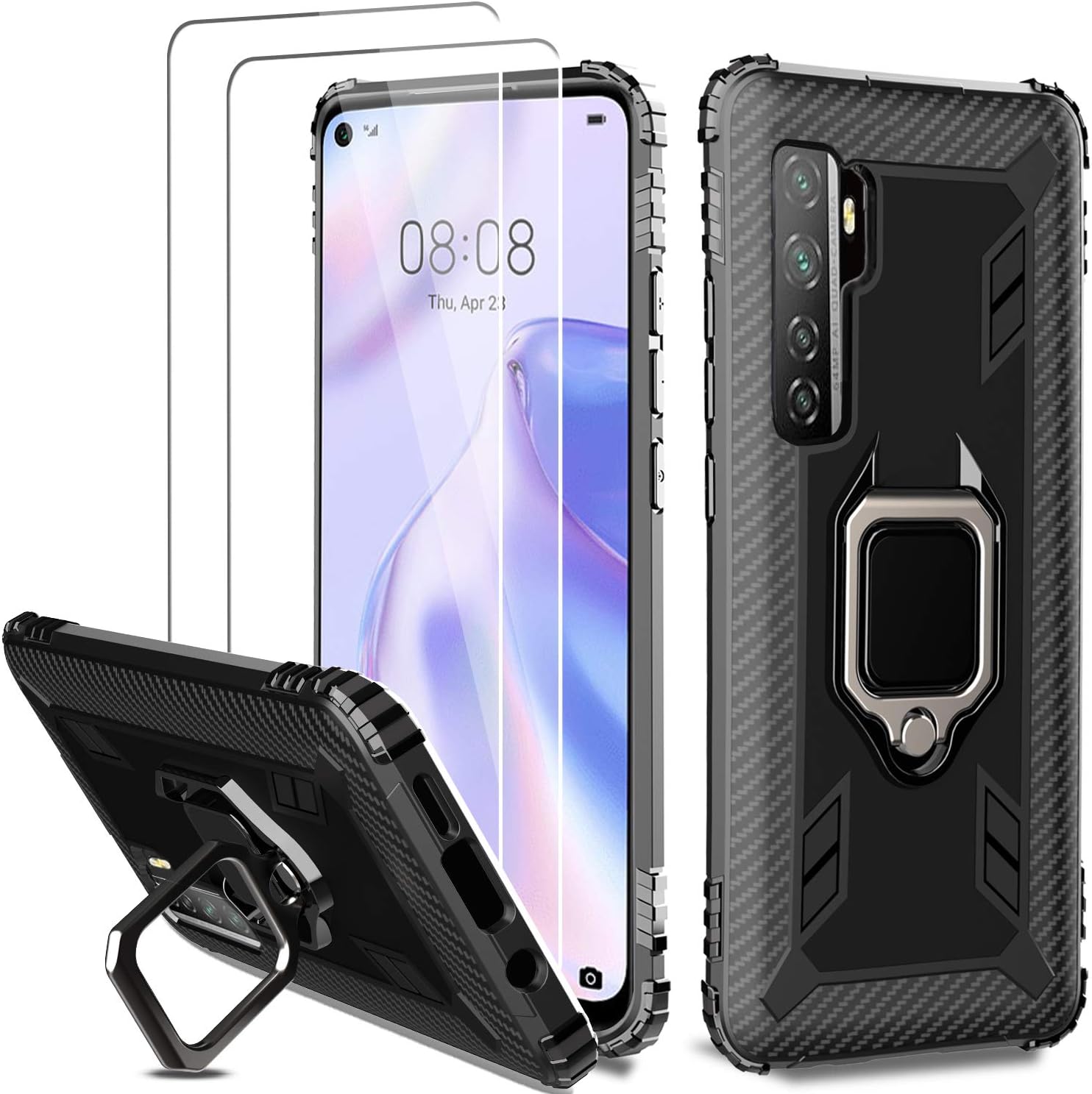 Milomdoi [Case with 2 pack] Cover for Huawei P40 Lite 5G Case with HD ...