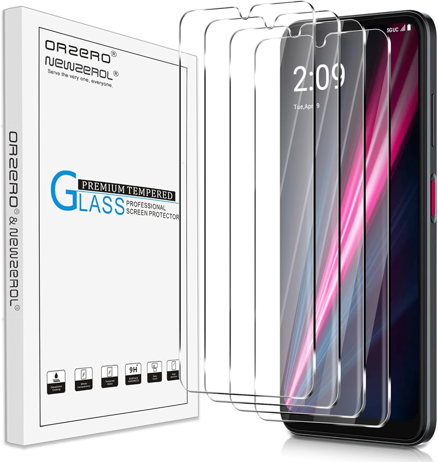 Amazon.com: Orzero (4 Pack) Tempered Glass Screen Protector Compatible ...