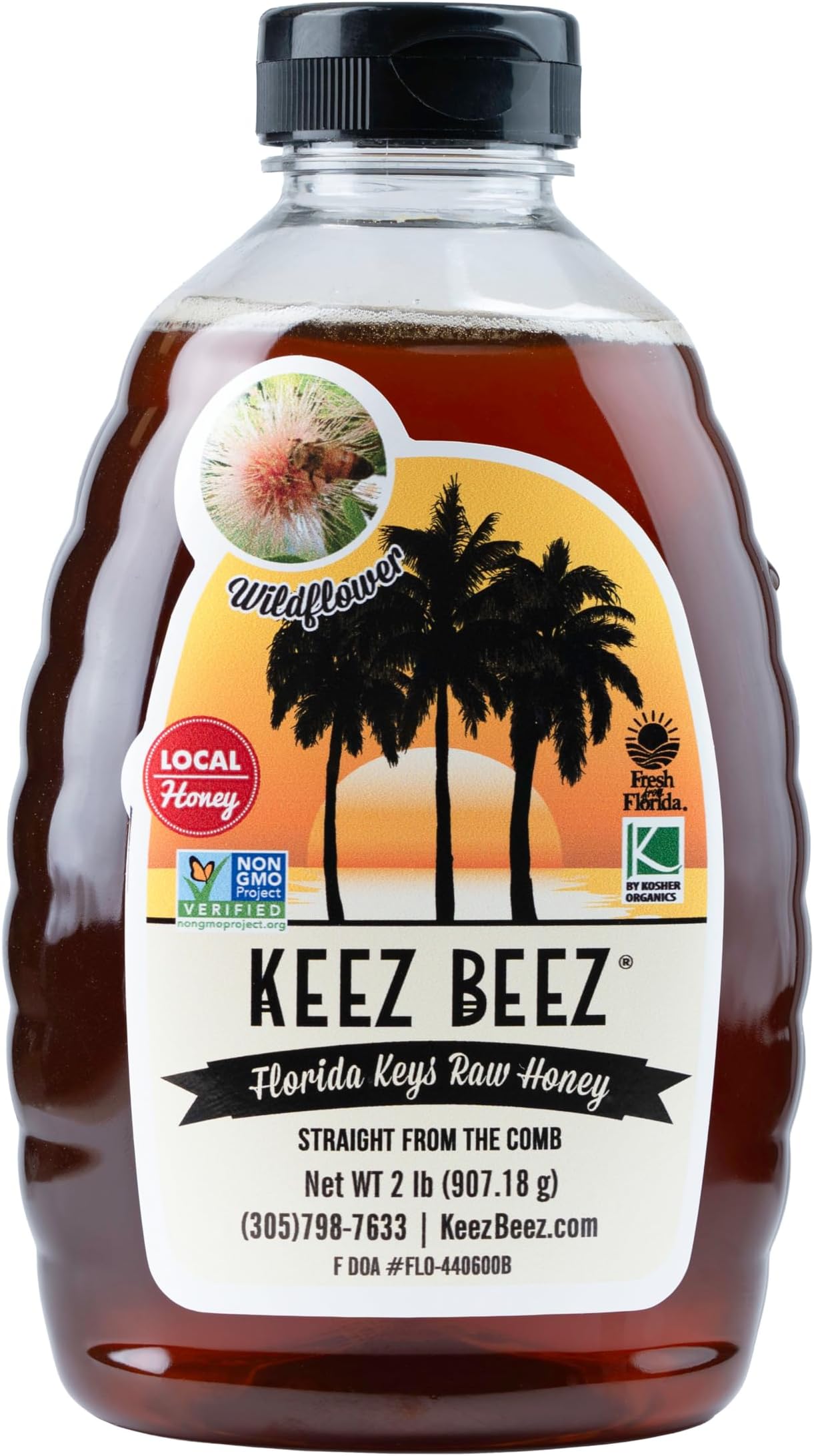 Amazon.com : KEEZ BEEZ 100% Natural Raw Gold Honey – Black Mangrove 16 ...