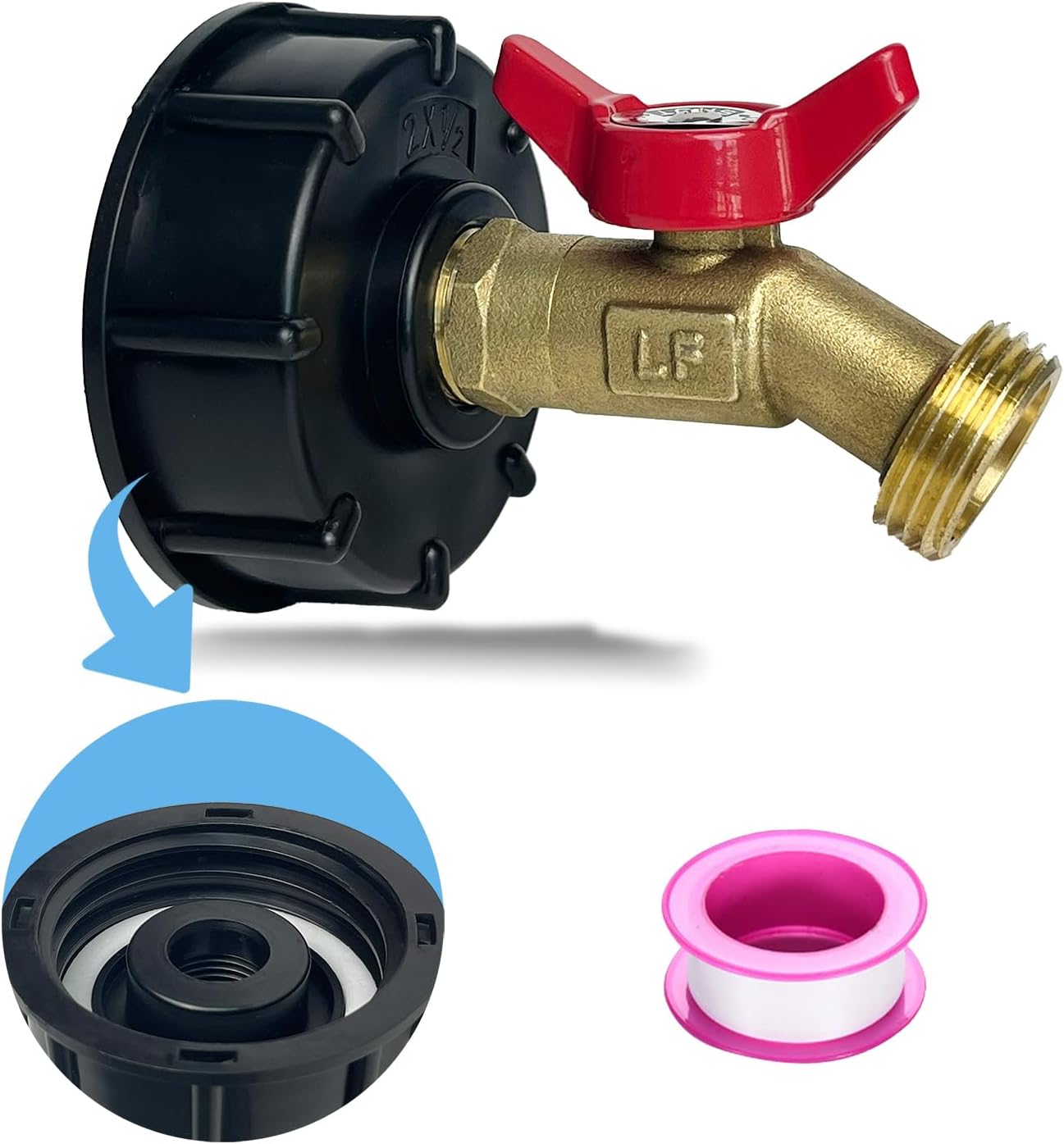 Amazon.com : IBC Tote Adapter 275-330 Gallon IBC Tote Fitting (2 ...