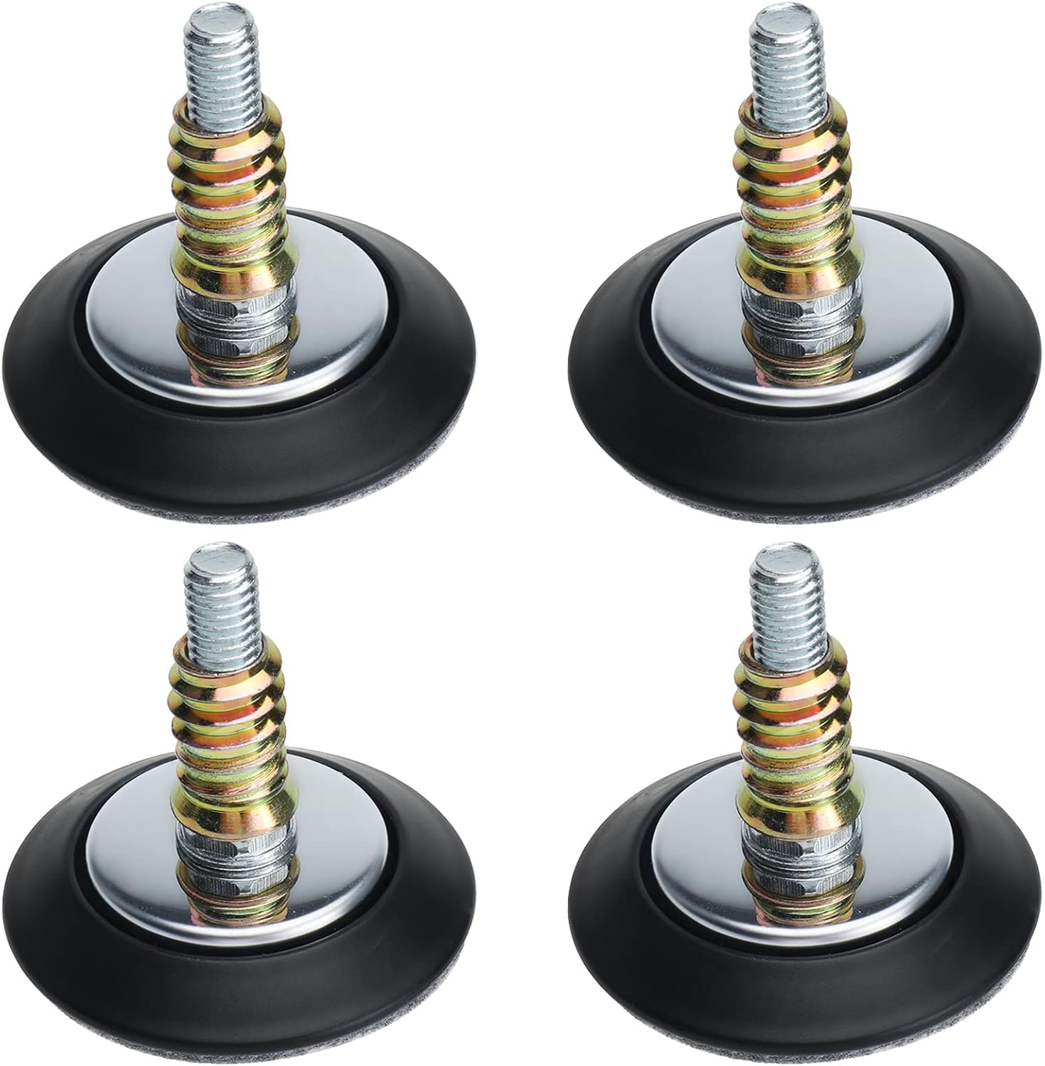 RealPlus 4 Pack Adjustable Leveling Feet Furniture Levelers, 2.5" Base ...