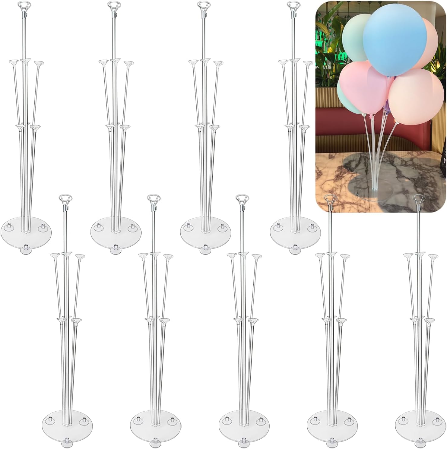 Hileyu 2 Kit Supports de Ballon de Table,160 cm/63 Pouces Support de ...
