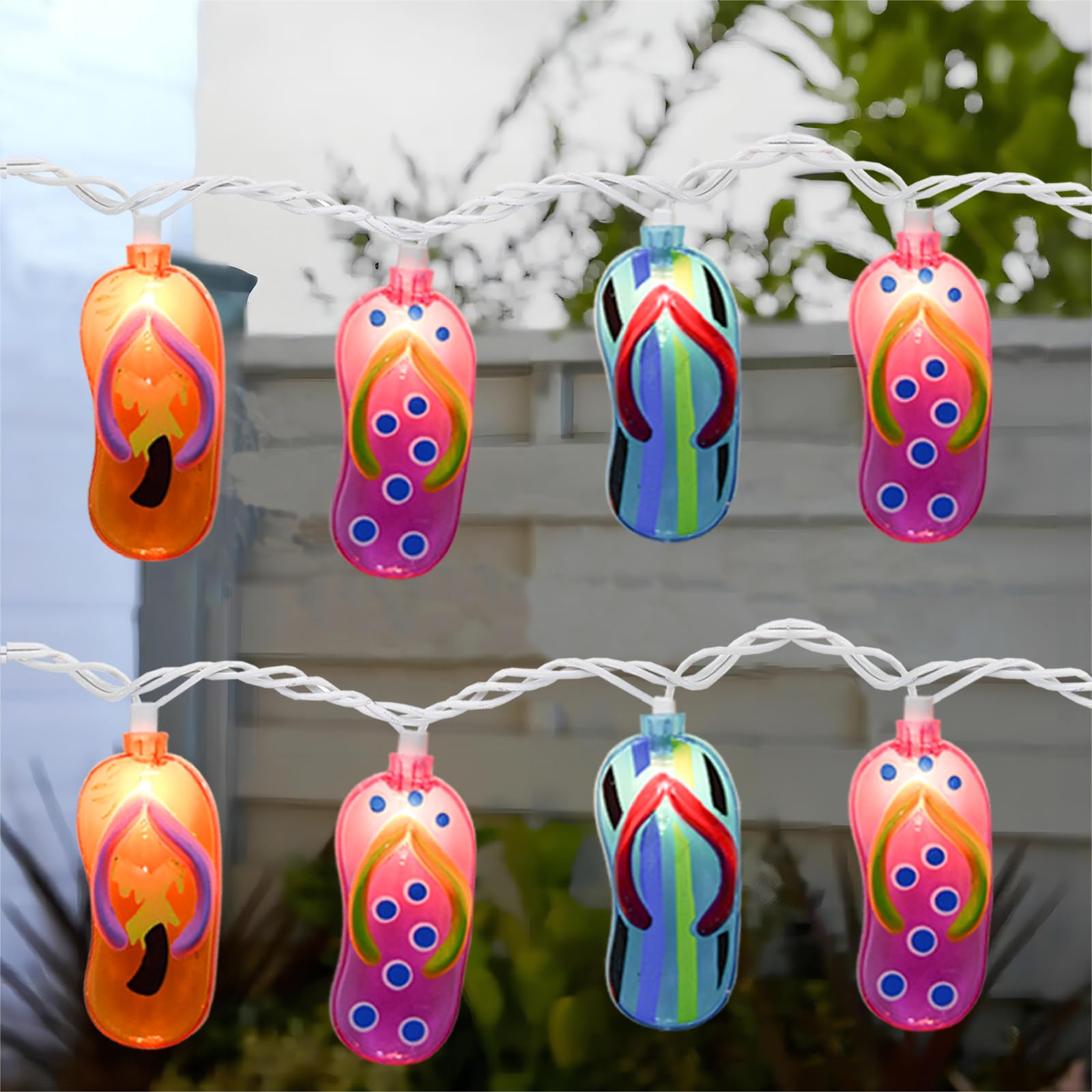 Egcol 8.5FT Beach Slipper String Lights - Decorative Summer Patio ...