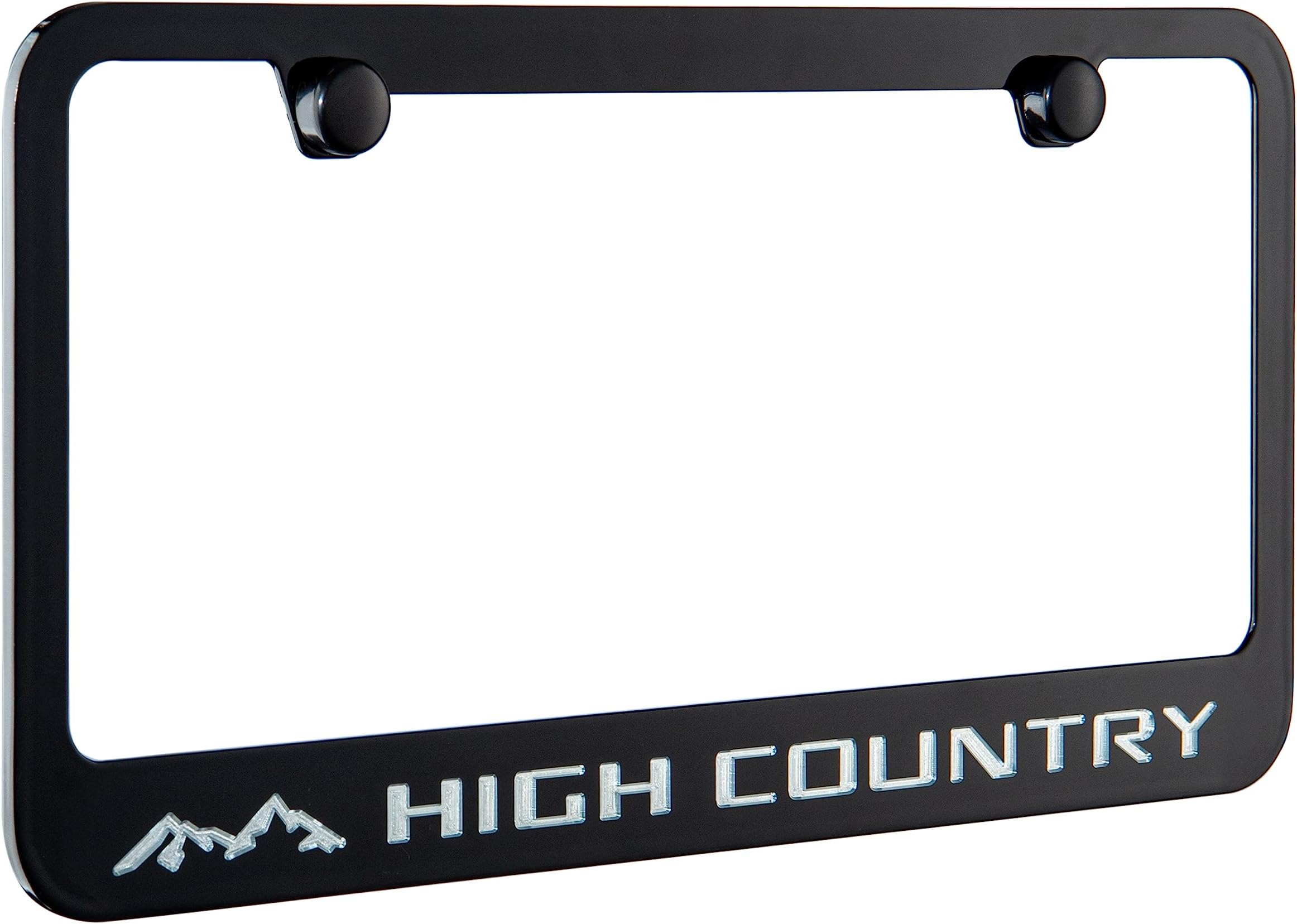 Amazon.com: Chevrolet HIGH Country 2 Stage Painted Black License Plate ...