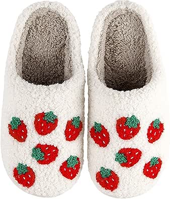 Amazon.com | Cherry Slippers for Women Men Fruit Shoes Cute Memory Foam ...