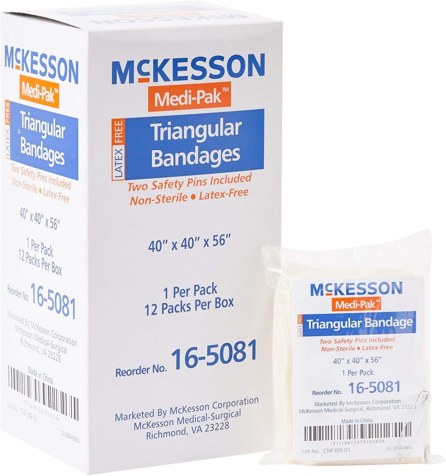 Amazon.com: McKesson Triangular Bandage, Latex-Free, Muslin, 40 in x 40 ...
