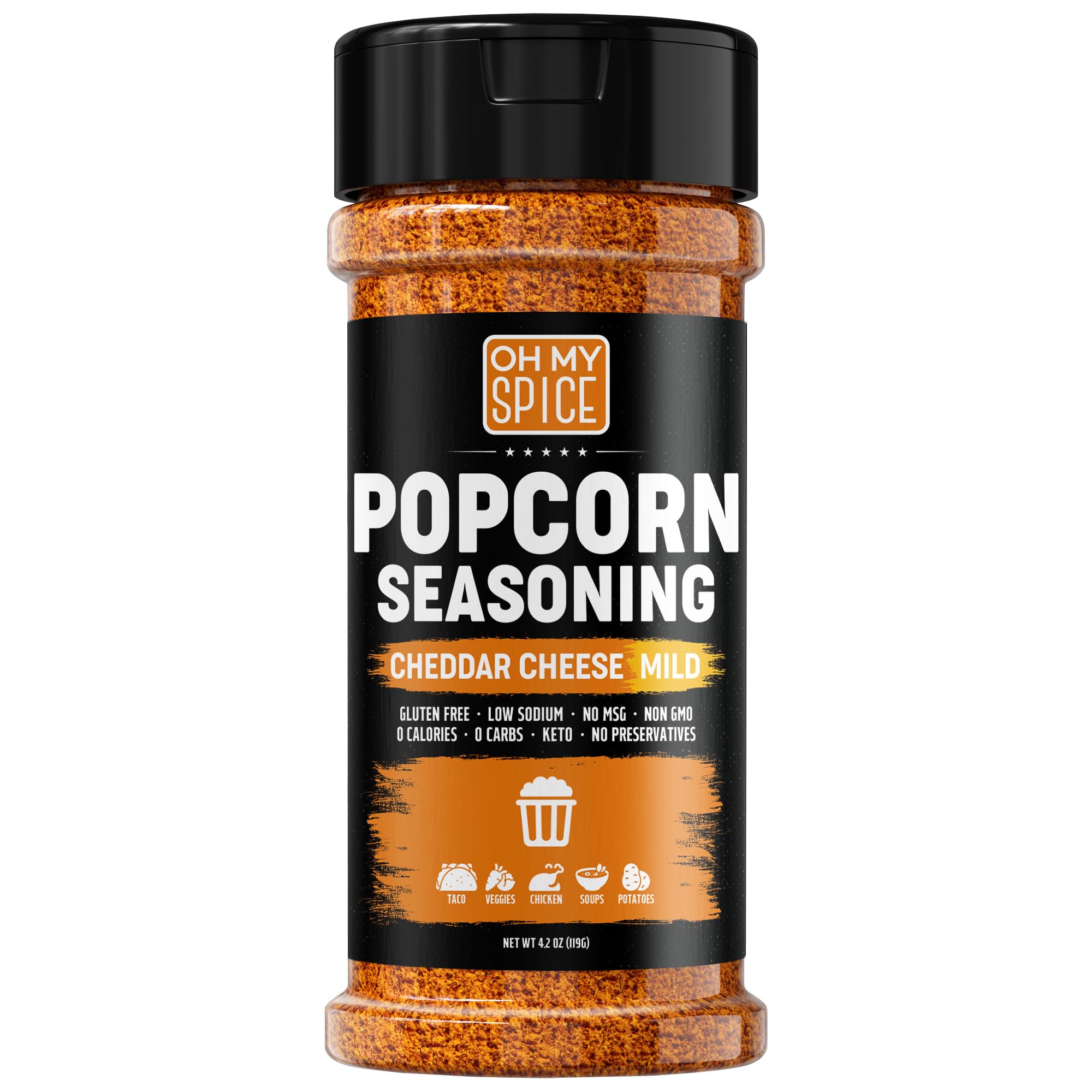 Amazon.com : Popcorn Seasoning Cheddar Cheese Powder Mix - Gluten Free ...