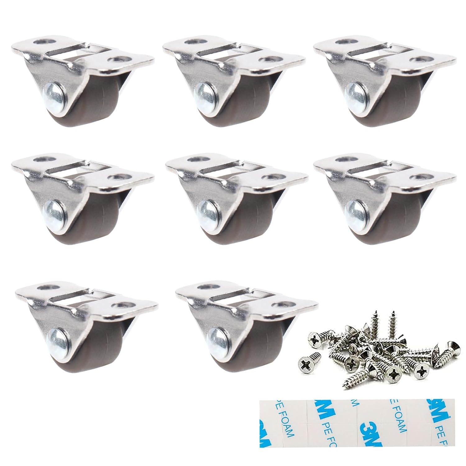 Amazon.com: Luxinika Mini Caster Wheels 1/2 Inch Ultra Low Profile ...