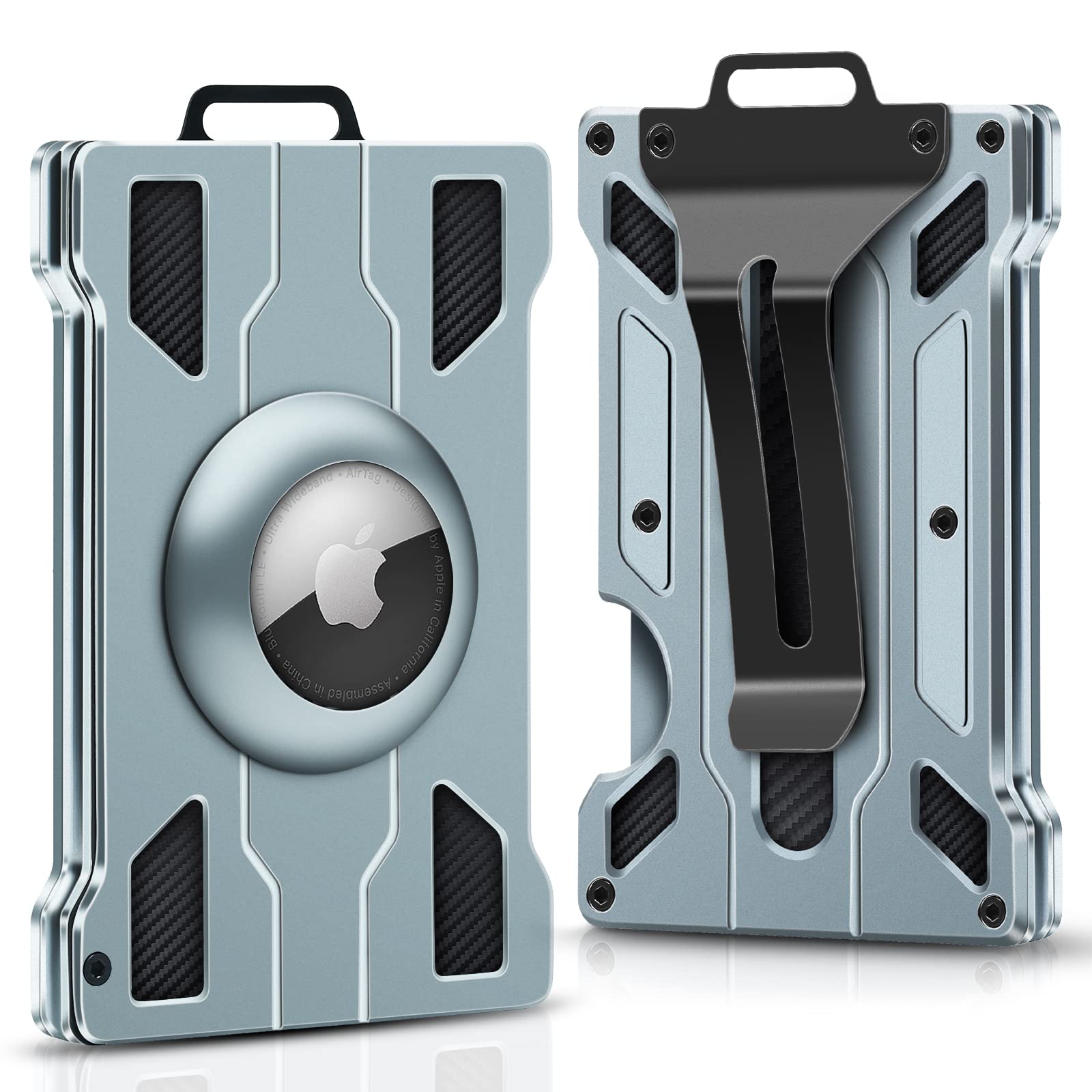 Apple AirTag Wallet [Military Aluminum] Air Tag Wallet RFID Technology ...